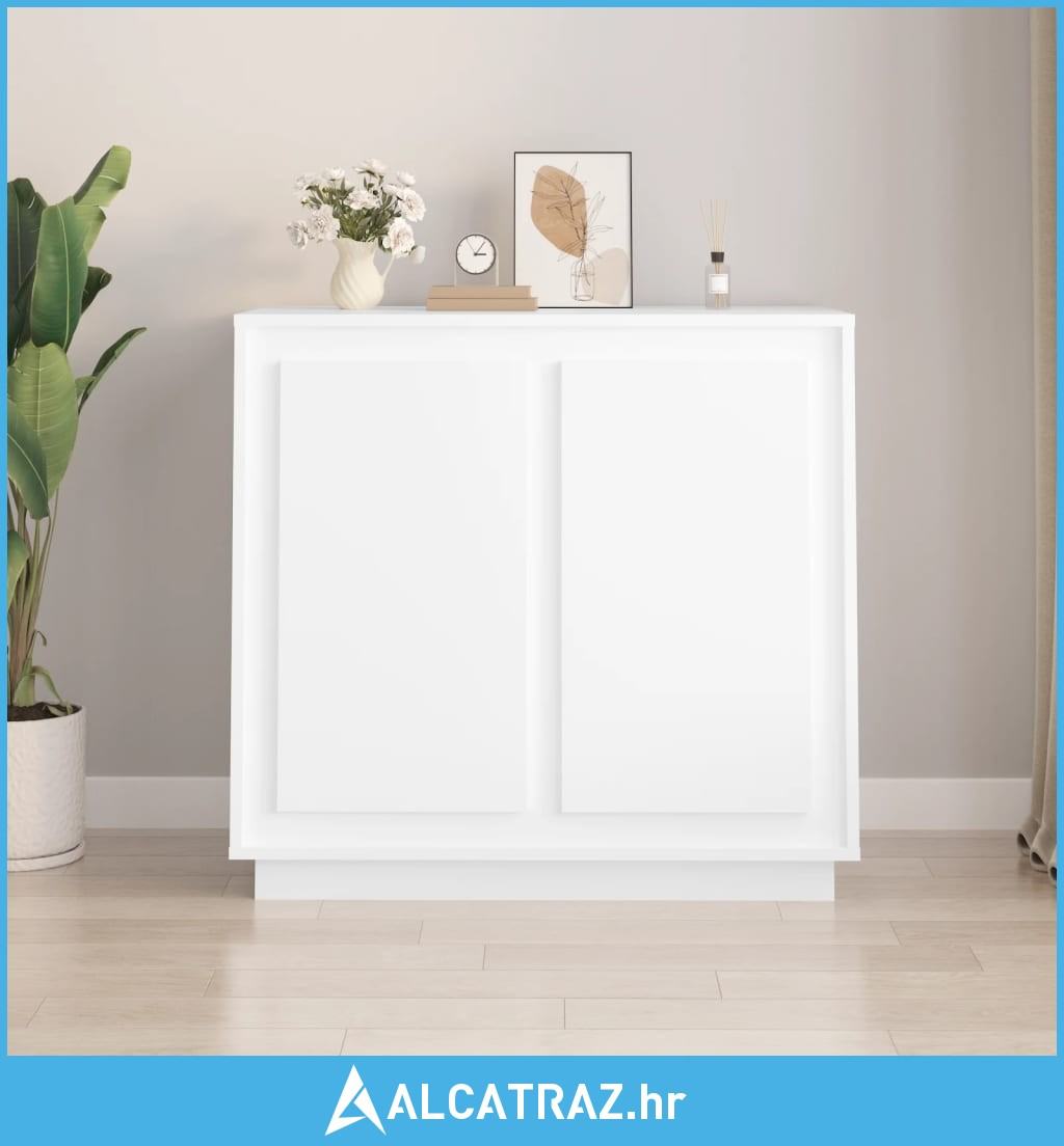 Komoda bijela 80 x 34 x 75 cm od konstruiranog drva - NOVO