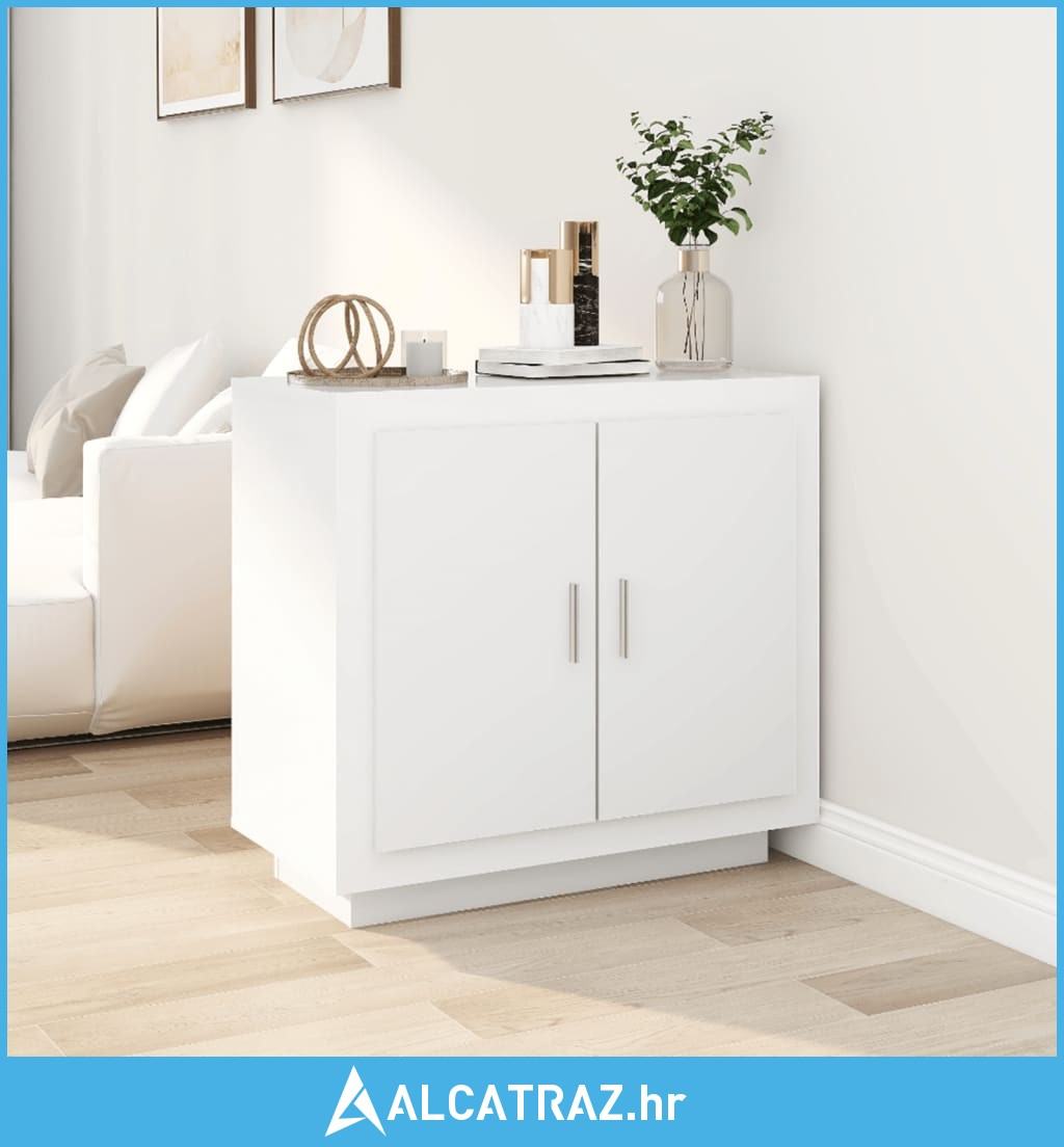 Komoda bijela 80 x 40 x 75 cm od konstruiranog drva - NOVO
