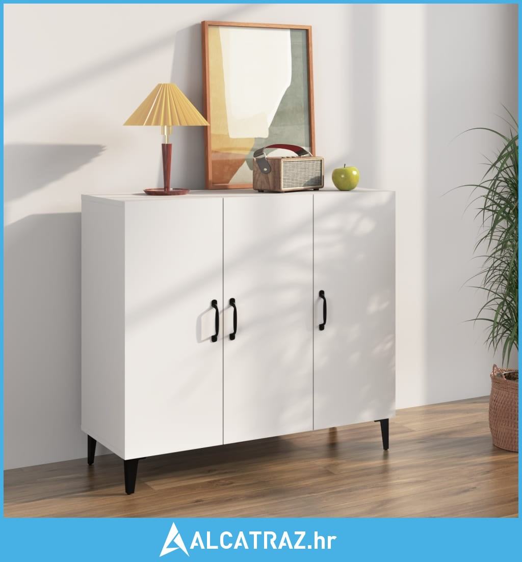 Komoda bijela 90x34x80 cm od konstruiranog drva - NOVO