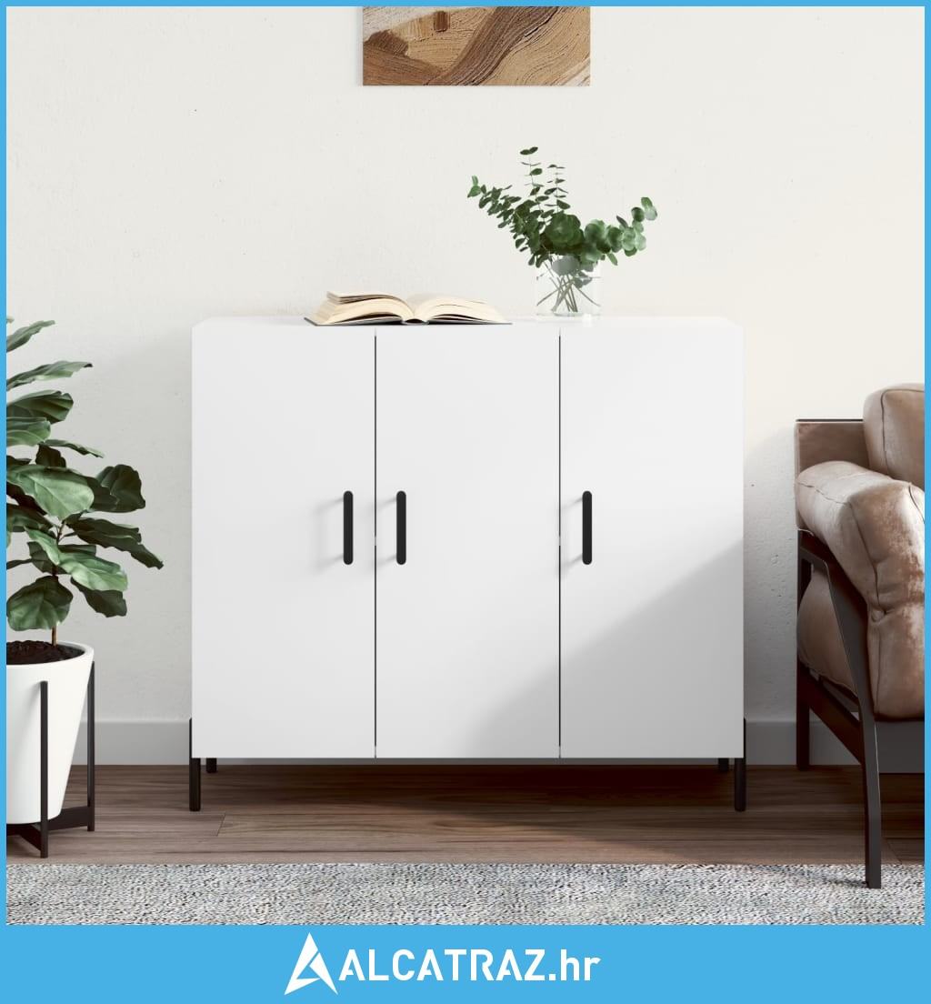 Komoda bijela 90x34x80 cm od konstruiranog drva - NOVO