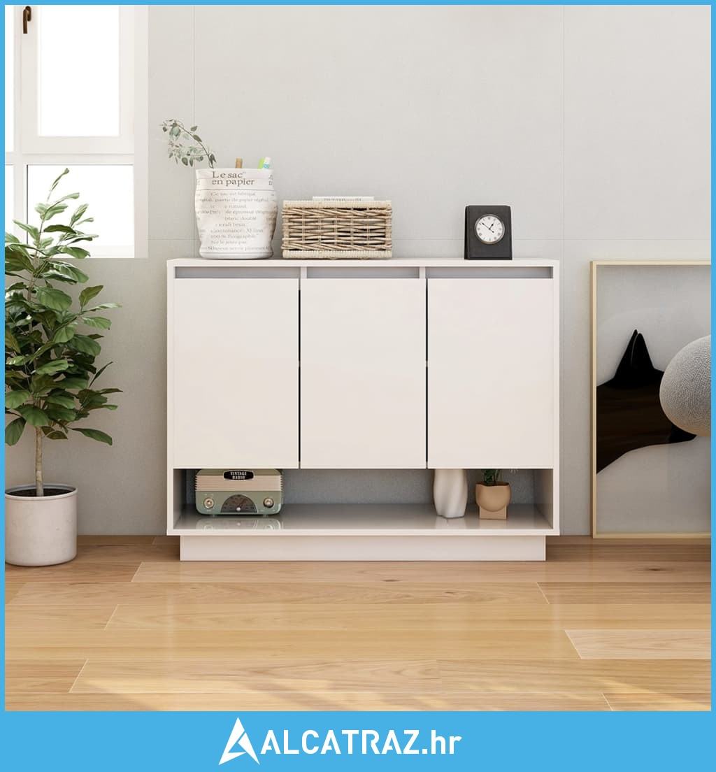 Komoda bijela 97 x 31 x 75 cm od iverice - NOVO