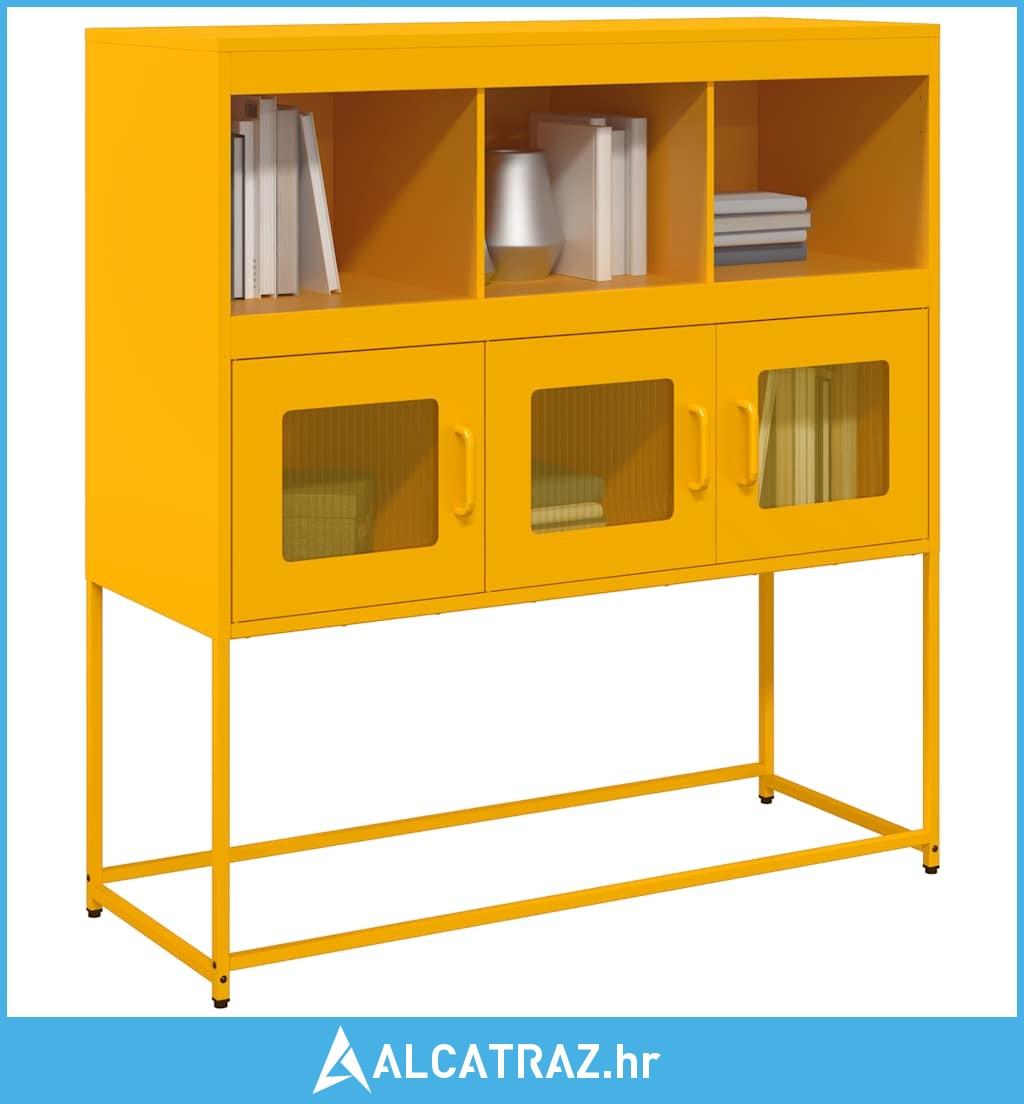 Komoda boja senfa 100,5x39x107 cm hladno valjani čelik - NOVO