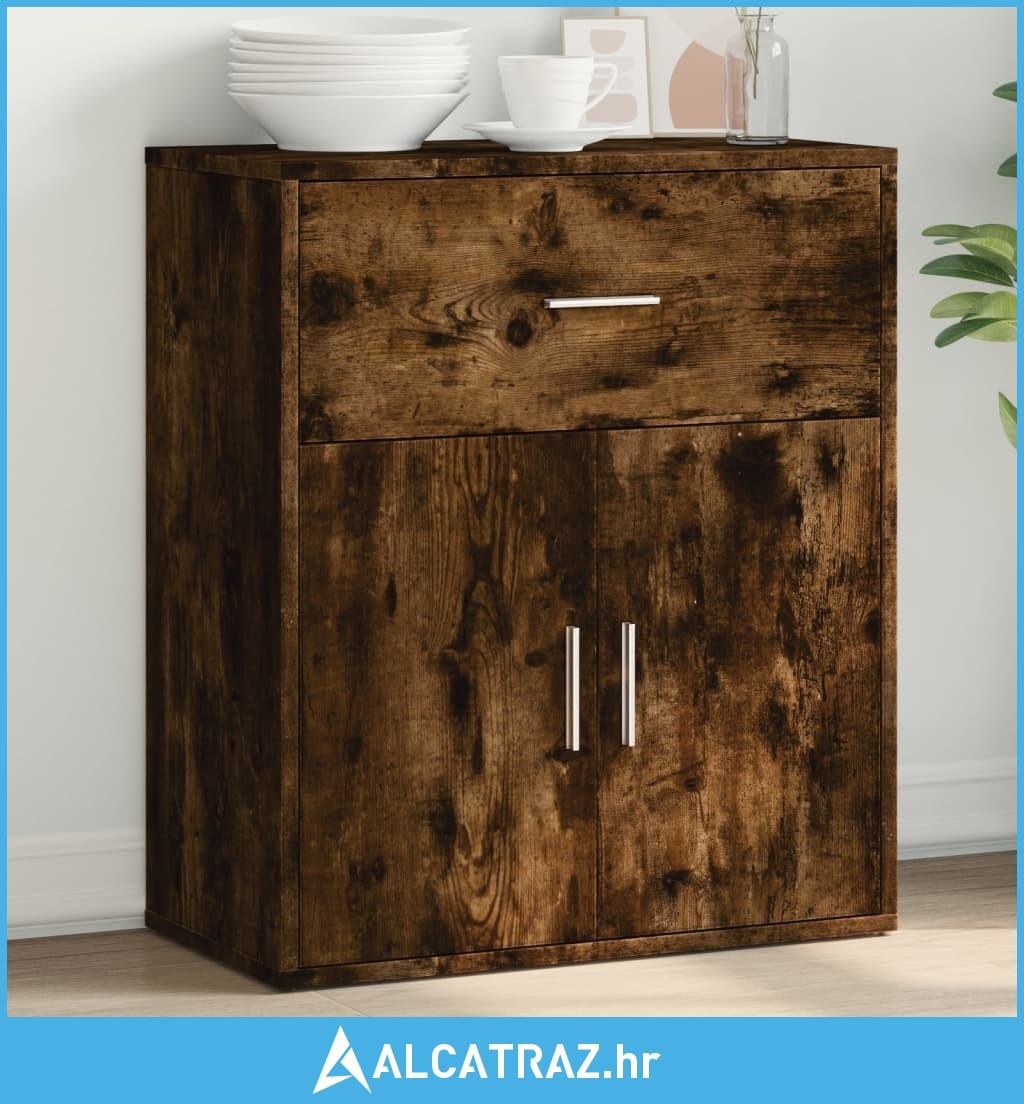 Komoda dimljeni hrast 60 x 31 x 70 cm od konstruiranog drva - NOVO