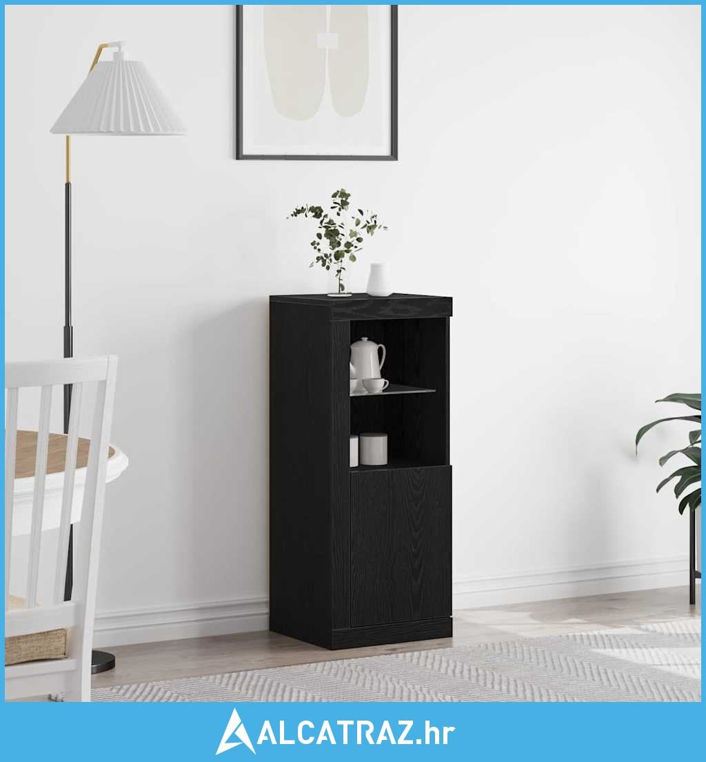 Komoda s LED svjetlima Crna Hrast 41x37x100 cm - NOVO