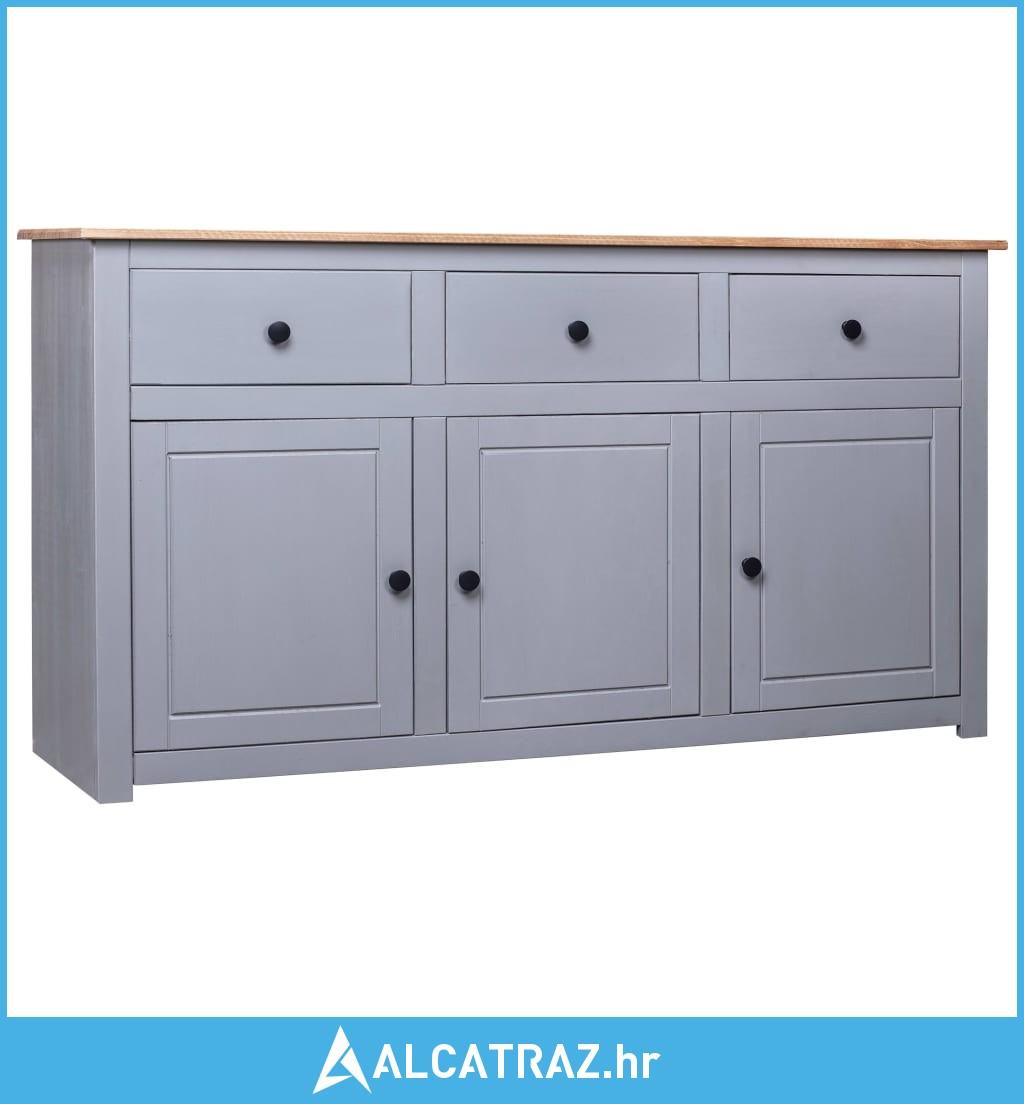 Komoda od masivne borovine siva 135x40x80 cm asortiman Panama - NOVO