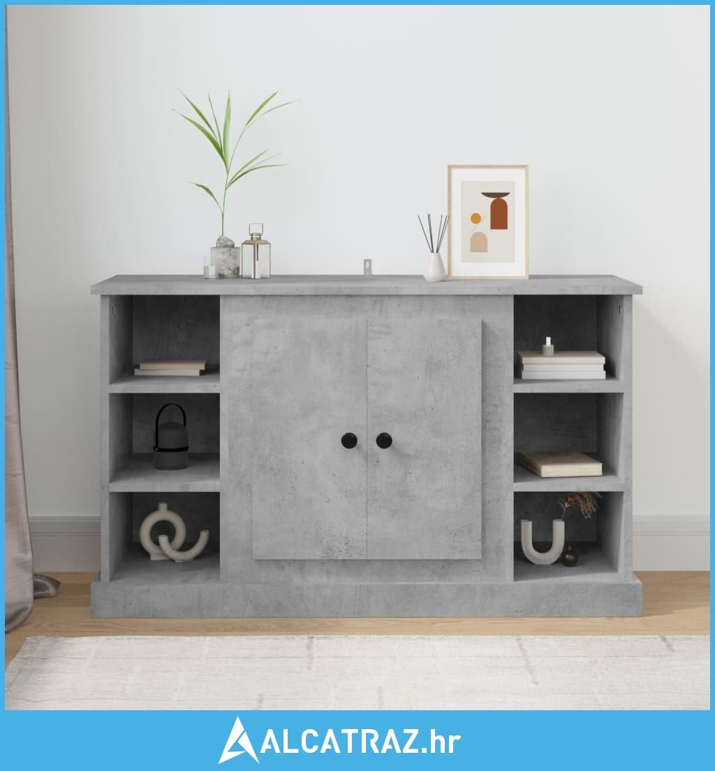 Komoda siva boja betona 100x35,5x60 cm od konstruiranog drva - NOVO