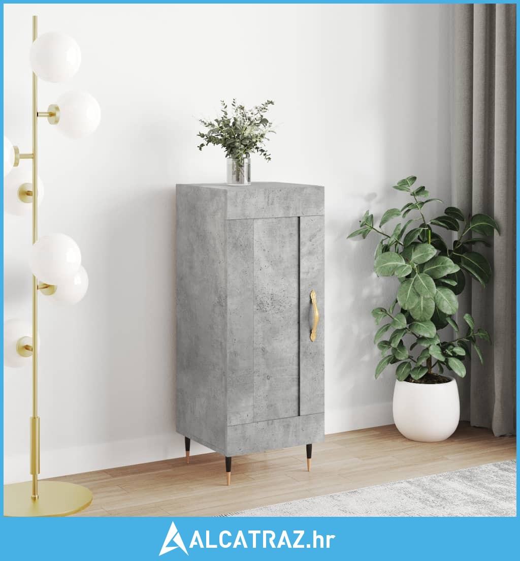 Komoda siva boja betona 34,5x34x90 cm od konstruiranog drva - NOVO