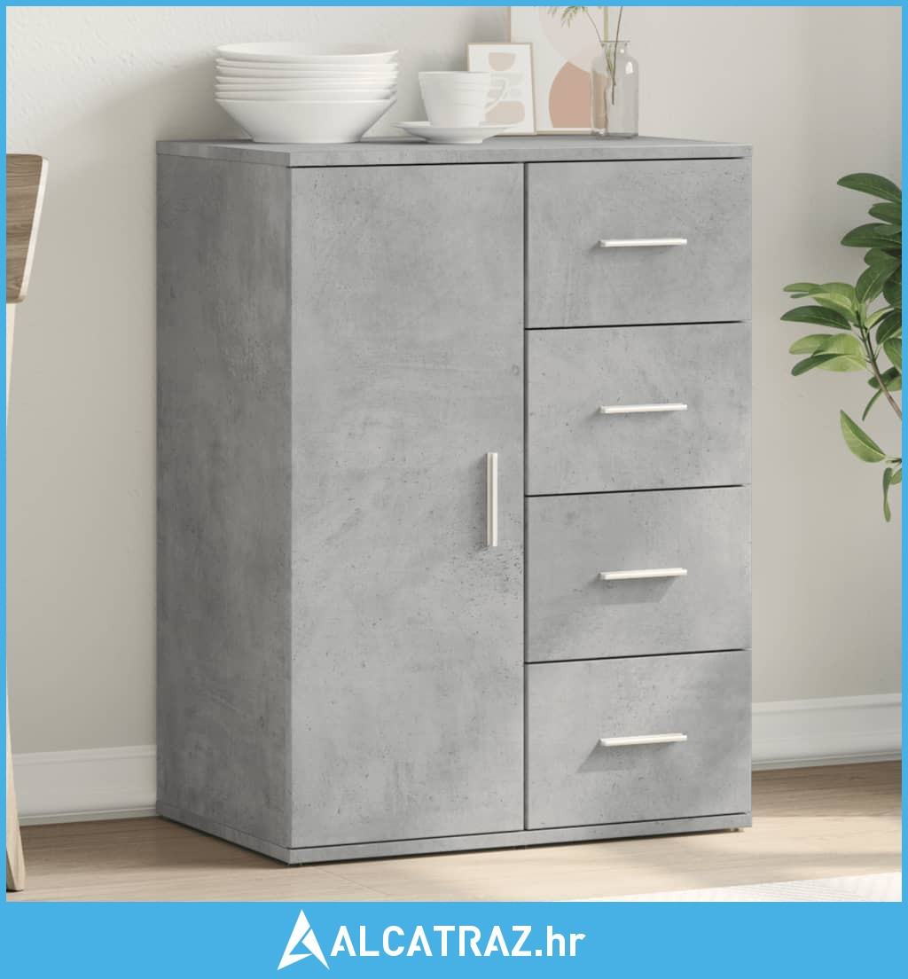 Komoda siva boja betona 59x39x80 cm od konstruiranog drva - NOVO