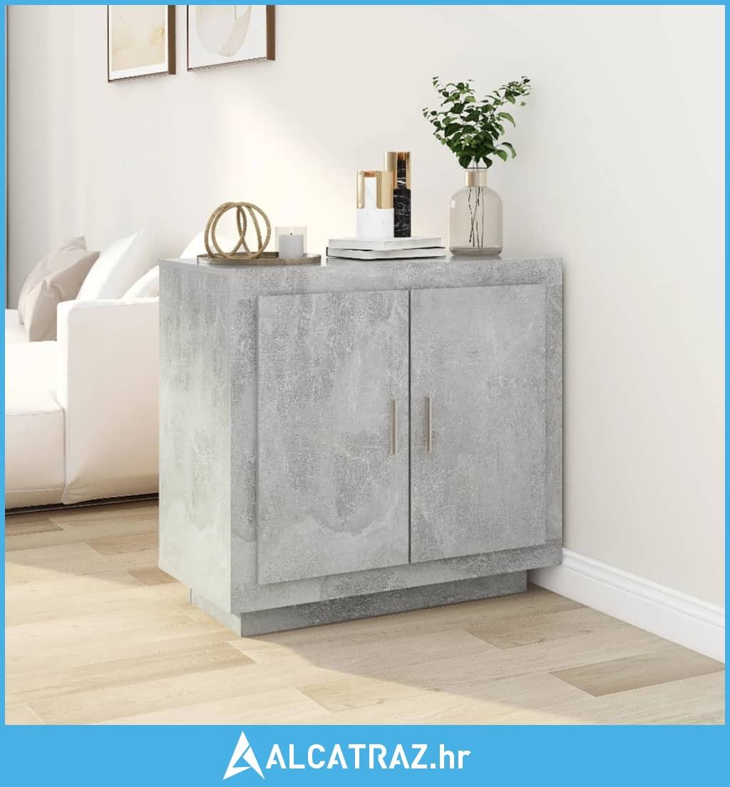 Komoda siva boja betona 80x40x75 cm od konstruiranog drvo - NOVO