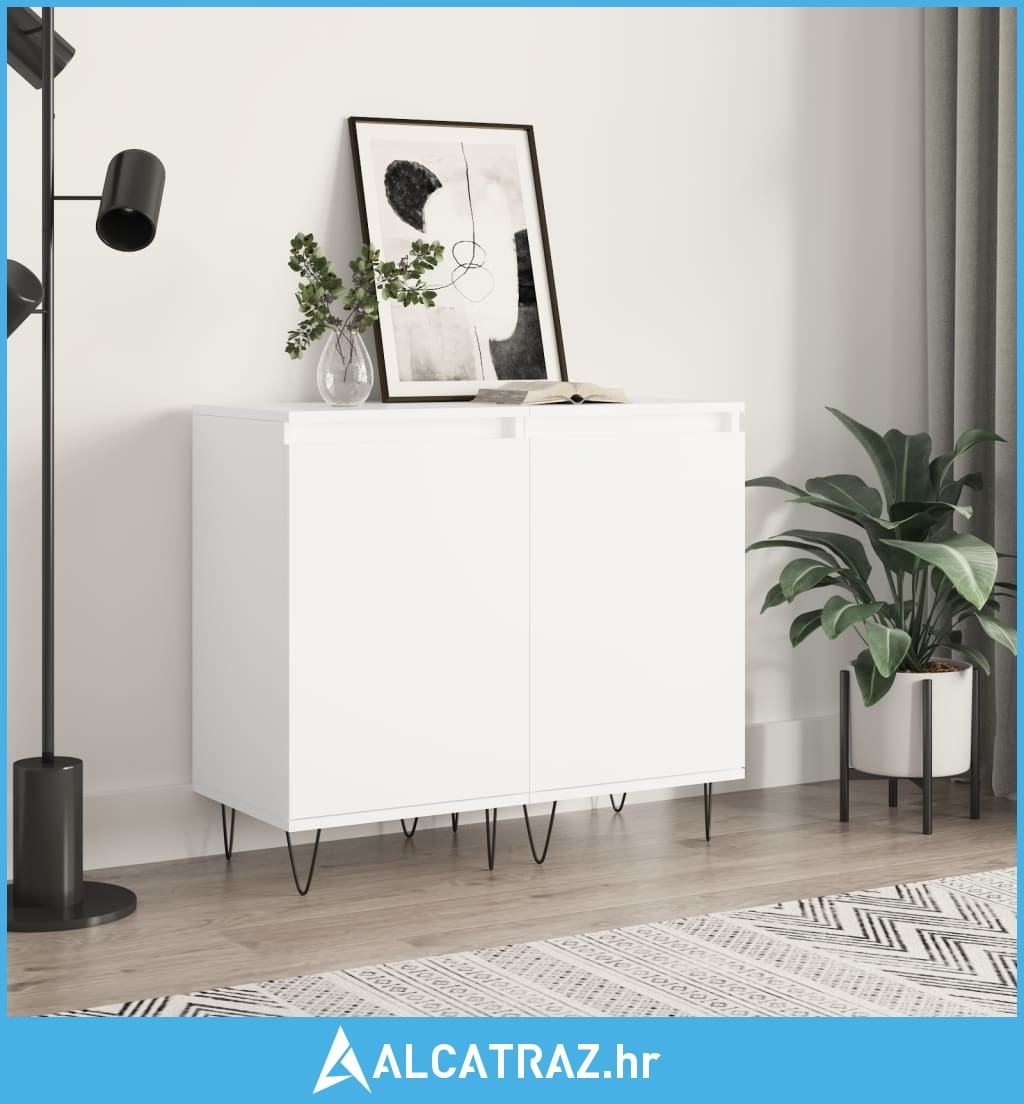 Komode 2 kom bijele 40 x 35 x 70 cm od konstruiranog drva - NOVO