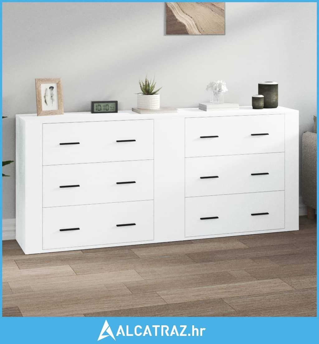 Komode bijele 2 kom od konstruiranog drva - NOVO