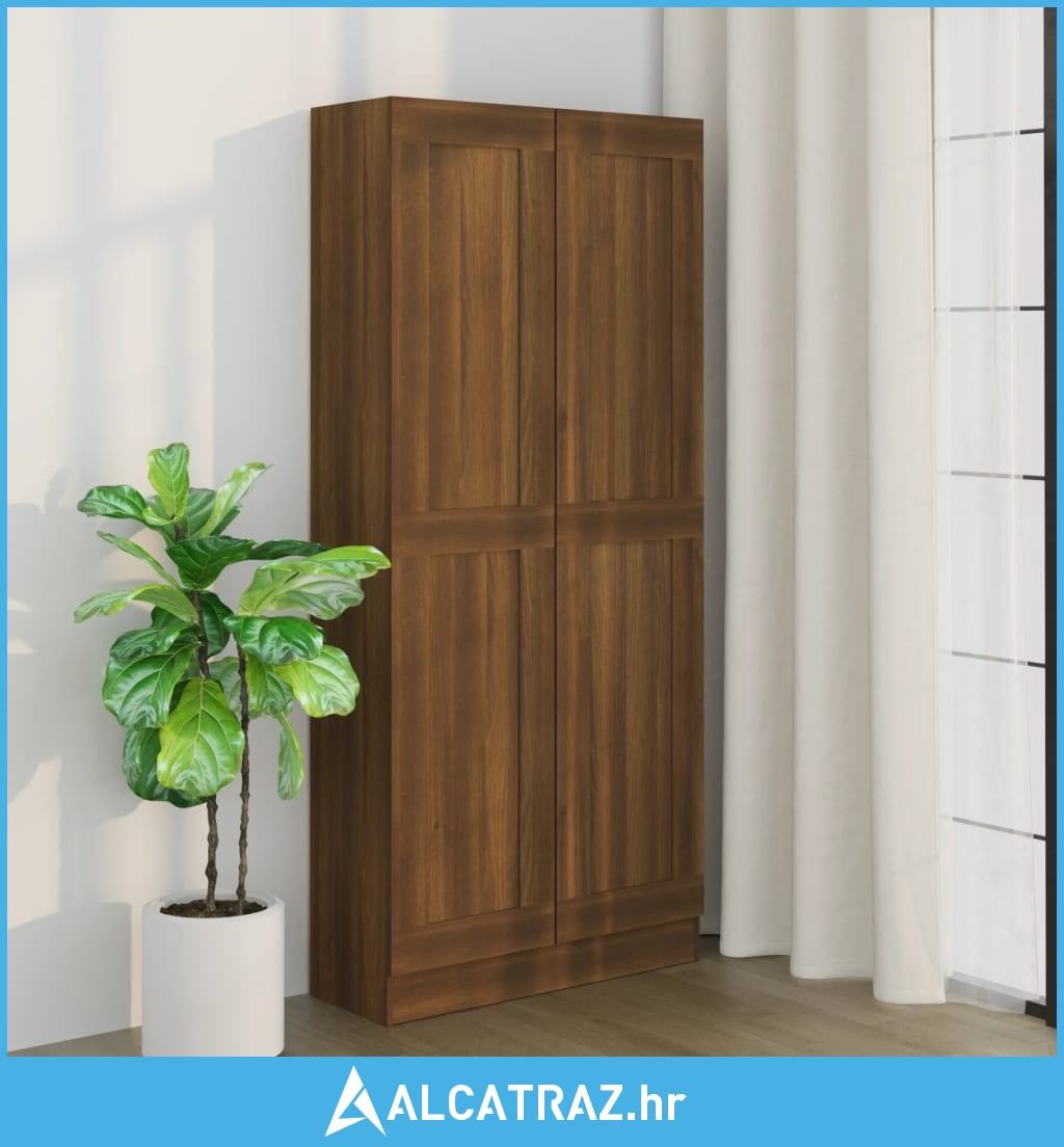 Noćni ormarić boja smeđeg hrasta 82,5 x 30,5 x 185,5 cm drveni - NOVO