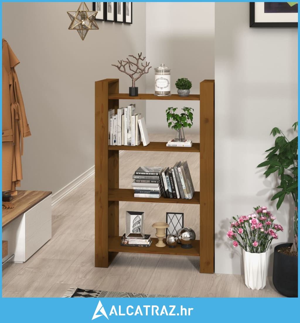 Ormarić za knjige / pregrada boja meda 80 x 35 x 125 cm drveni - NOVO