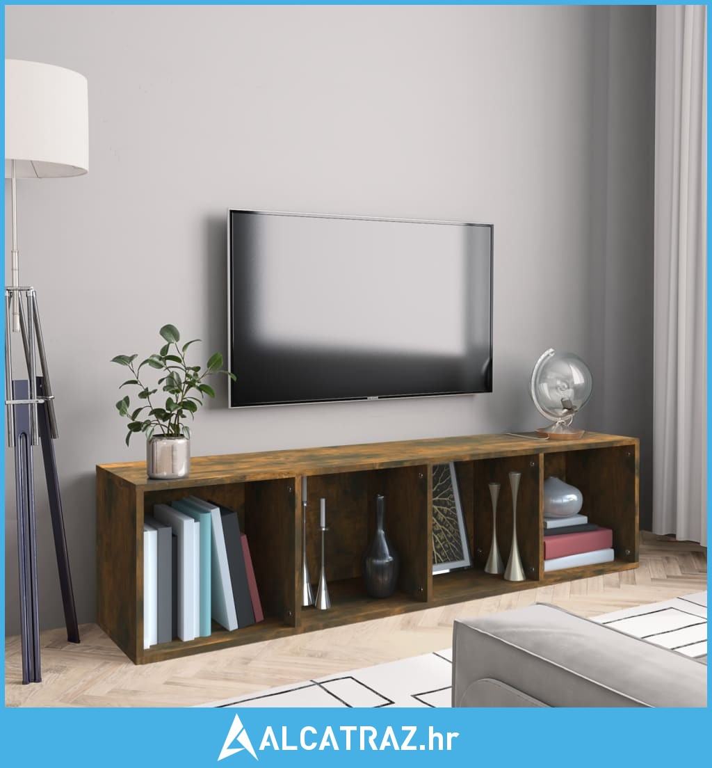 Ormarić za knjige / TV ormarić dimljeni hrast 143x30x36 cm drvo - NOVO