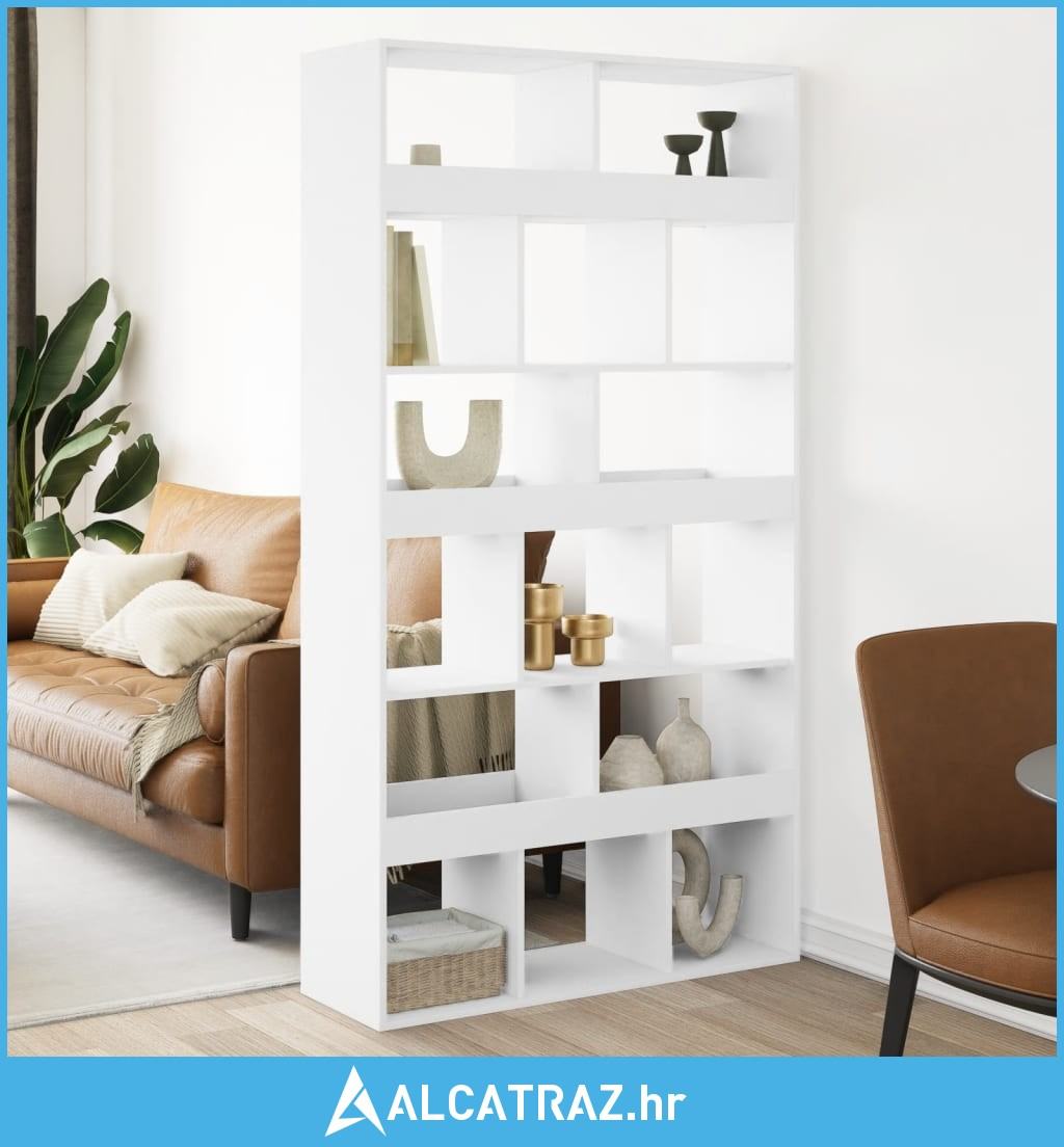 Sobna pregrada bijela 100 x 33 x 187,5 cm konstruirano drvo - NOVO