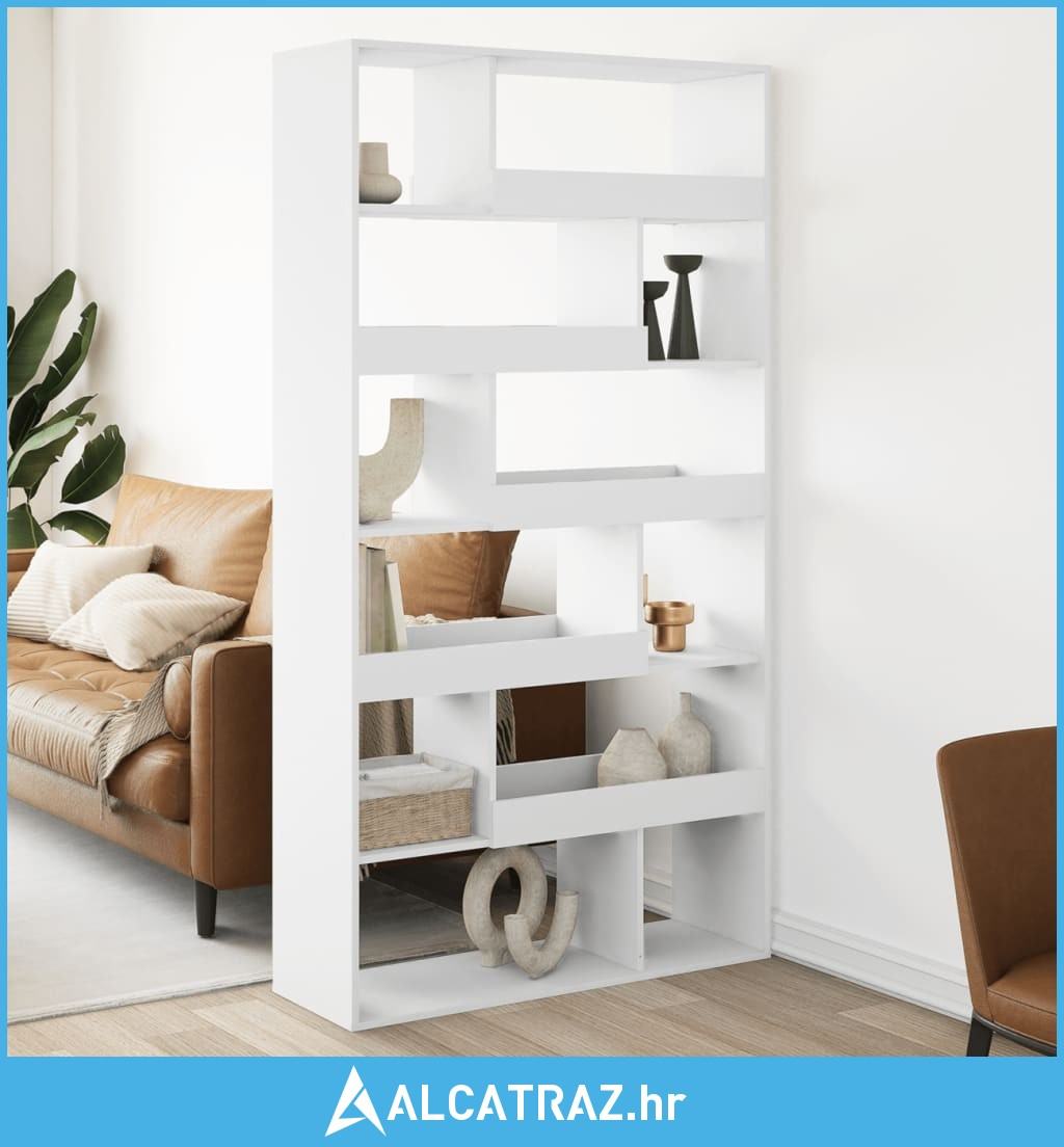 Sobna pregrada bijela 100 x 33 x 187,5 cm konstruirano drvo - NOVO