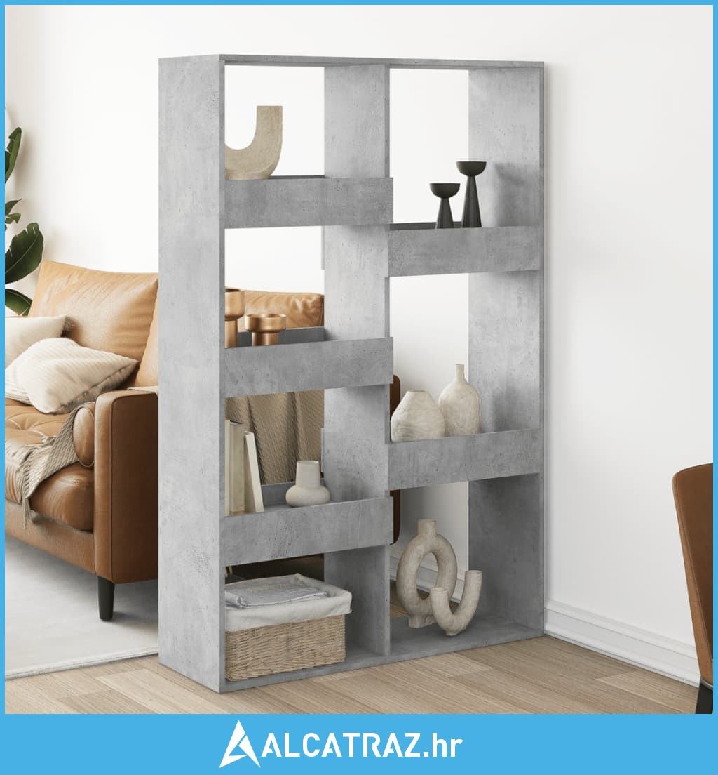 Sobna pregrada boja betona 100x33x155,5 cm konstruirano drvo - NOVO