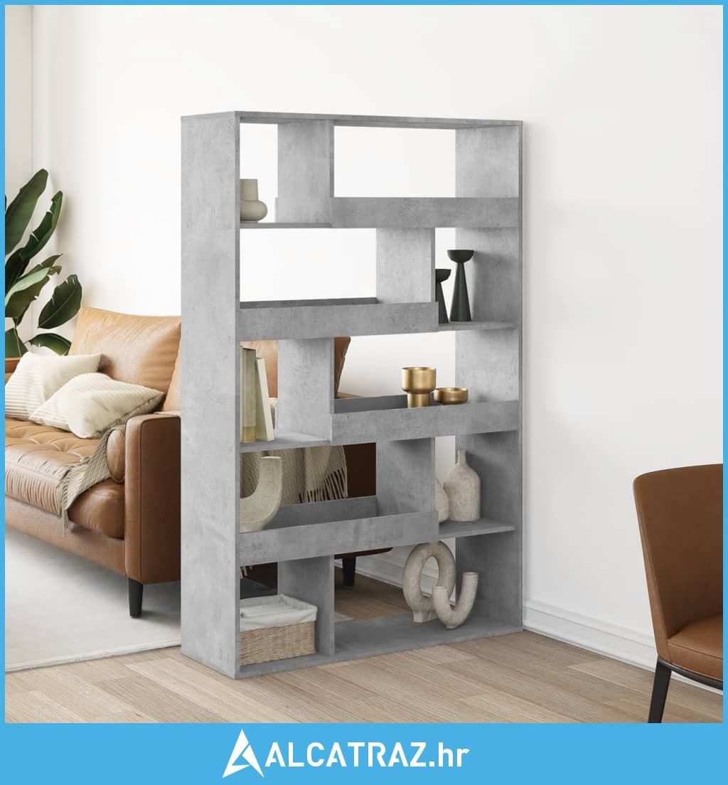 Sobna pregrada boja betona 100x33x156,5 cm konstruirano drvo - NOVO