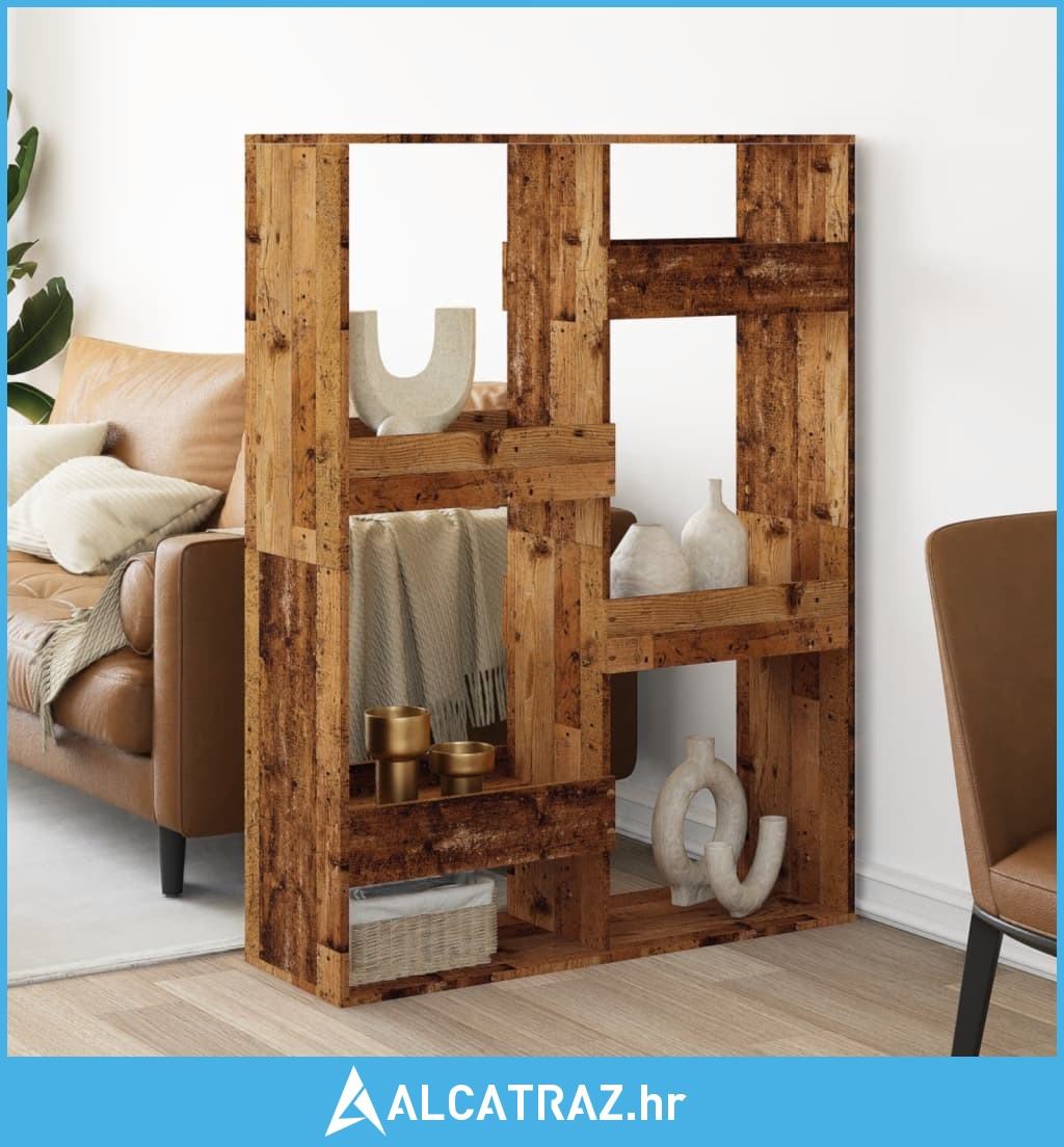 Sobna pregrada boja drva 100 x 33 x 135 cm konstruirano drvo - NOVO