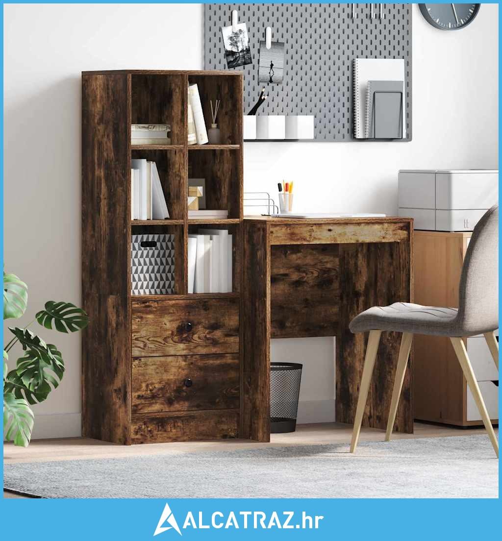 Stol s Pohranom Dimljeni Hrast Konstruirano Drvo - NOVO