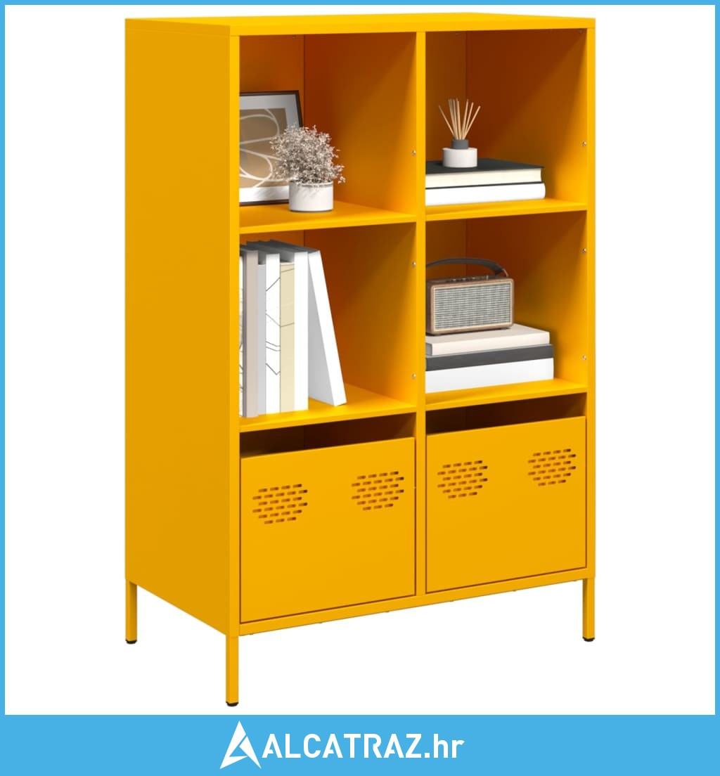 Visoka komoda boja senfa 68x39x103,5 cm od čelika - NOVO