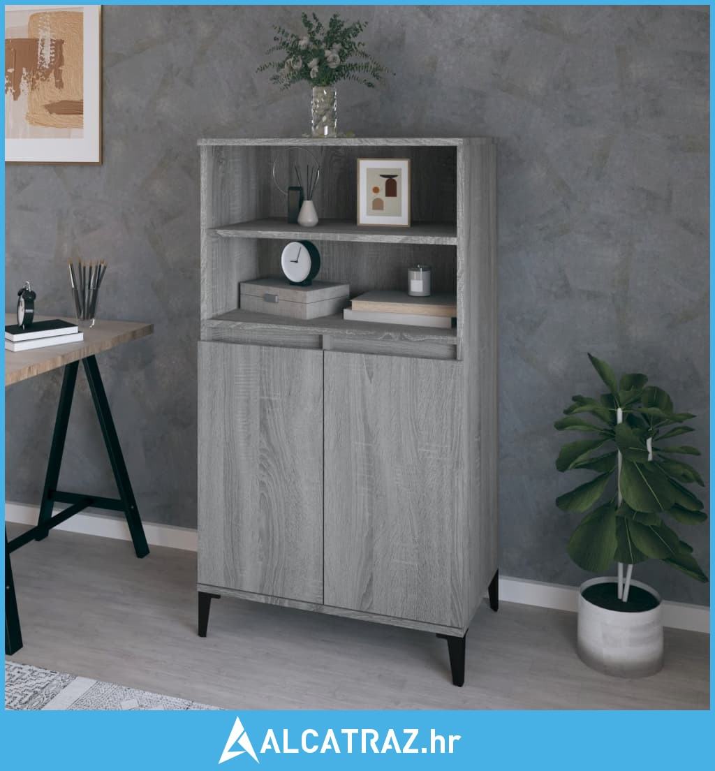 Visoka komoda siva sonome 60x36x110 cm od konstruiranog drva - NOVO