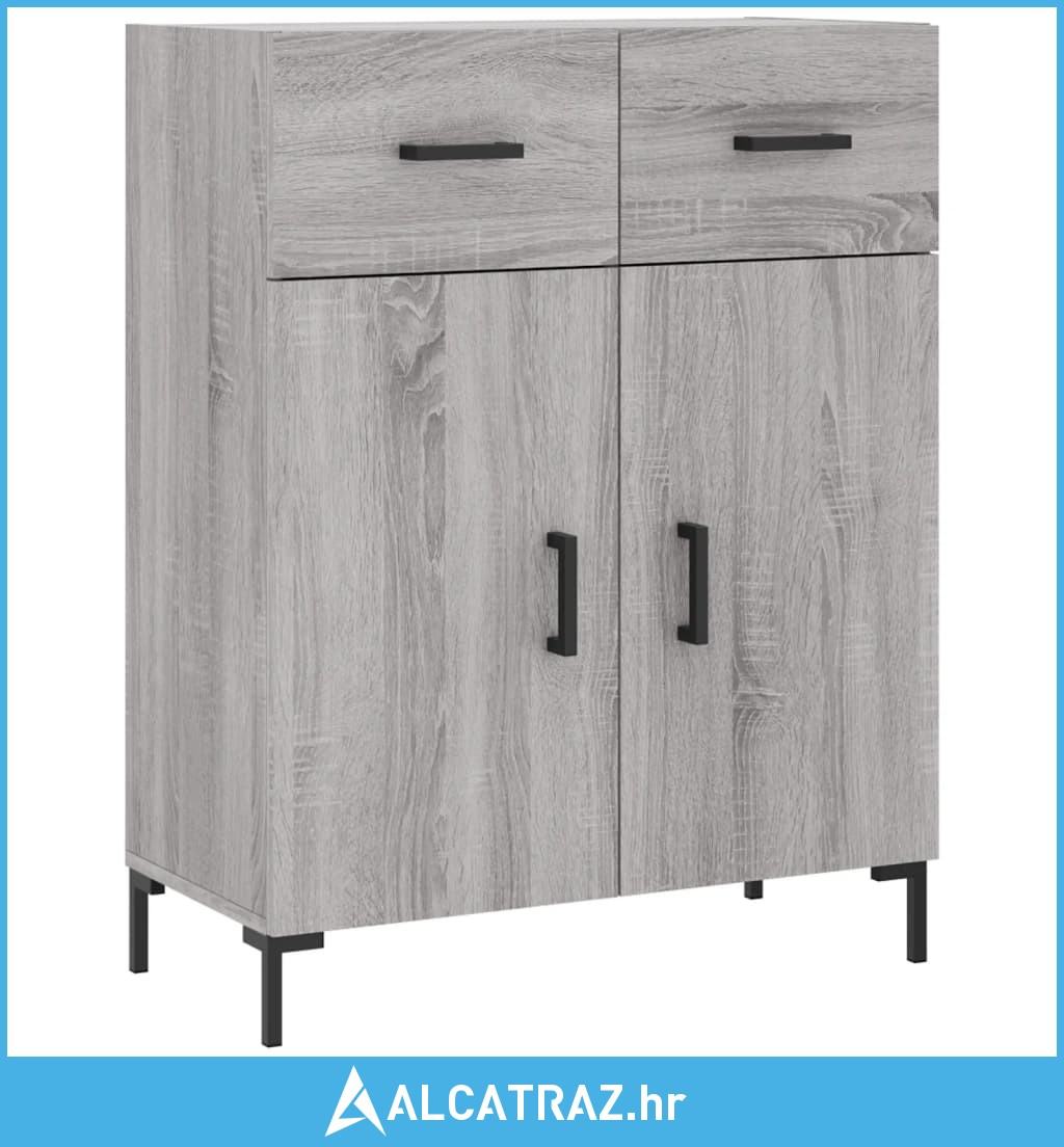 Visoka komoda siva sonome 69,5x34x180 cm od konstruiranog drva - NOVO