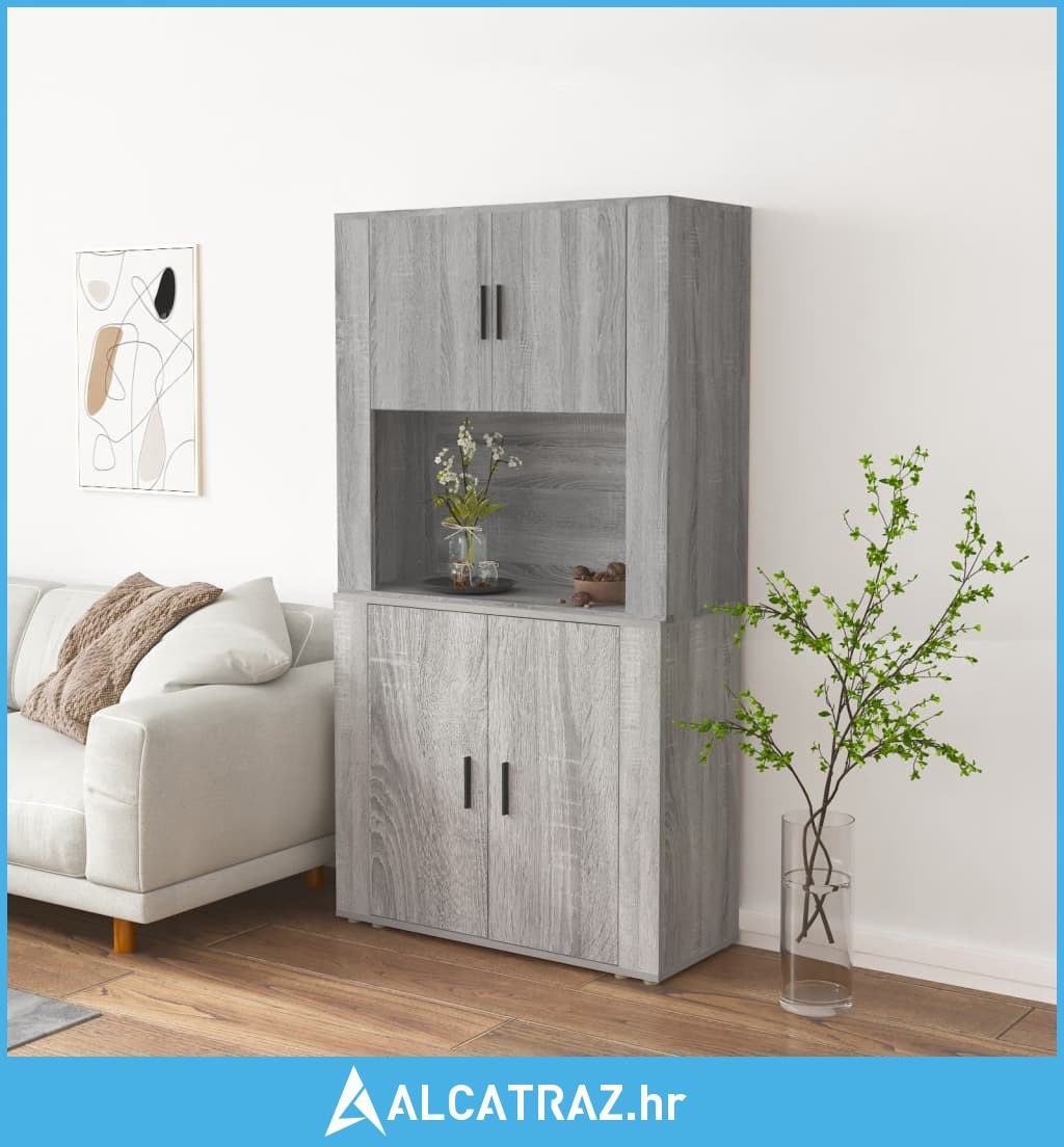 Visoka komoda siva sonome od konstruiranog drva - NOVO