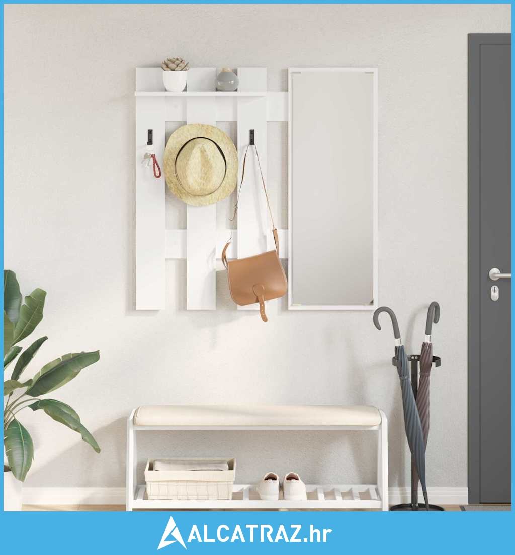 Vješalica za kapute na zidu s pohranom Bijela 100 x 10 x 100 cm - NOVO