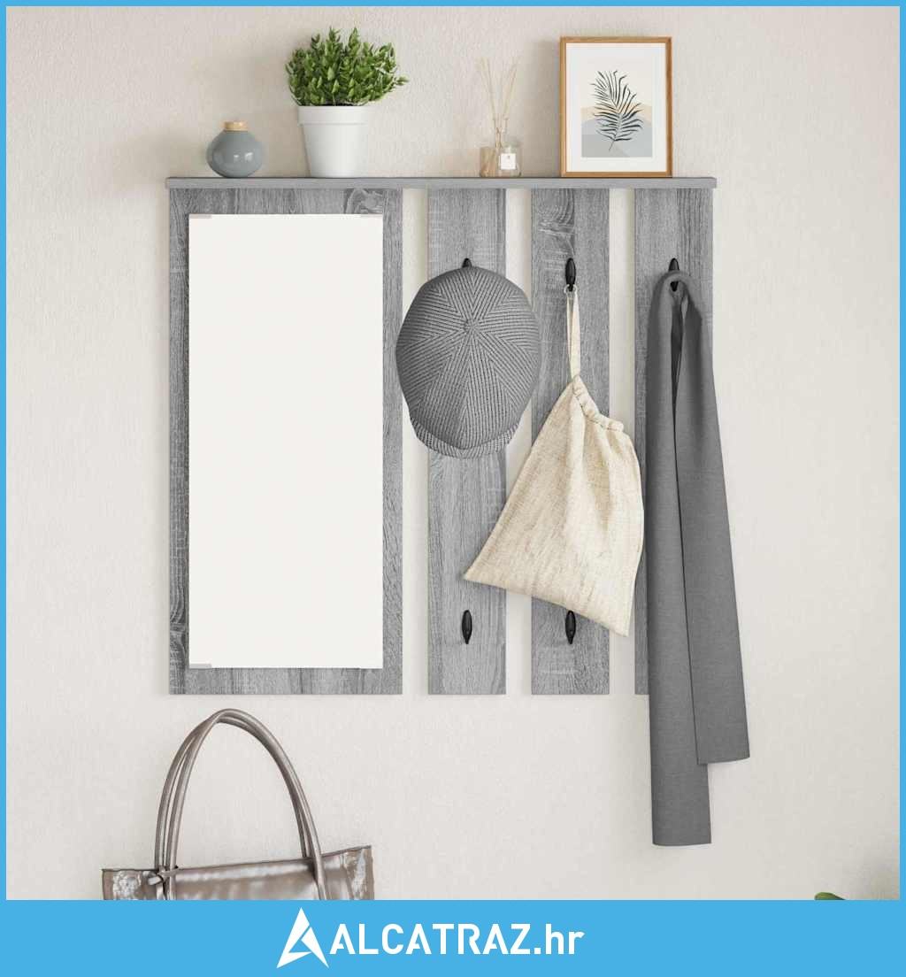 Vješalica za kapute na zidu Sivi hrast sonoma 84 x 10 x 80 cm - NOVO