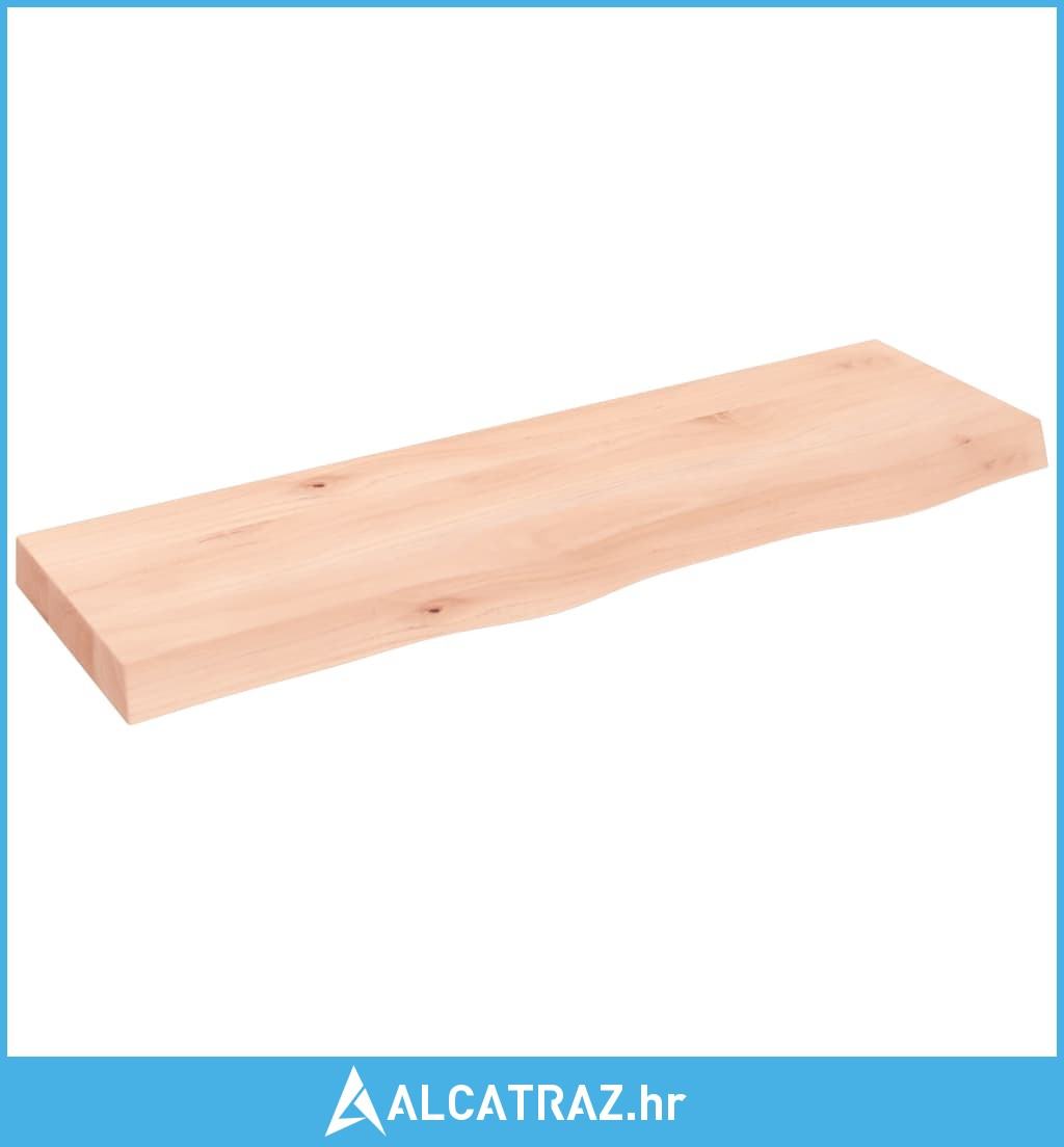 Zidna polica 100x30x(2-6) cm neobrađena masivna hrastovina - NOVO