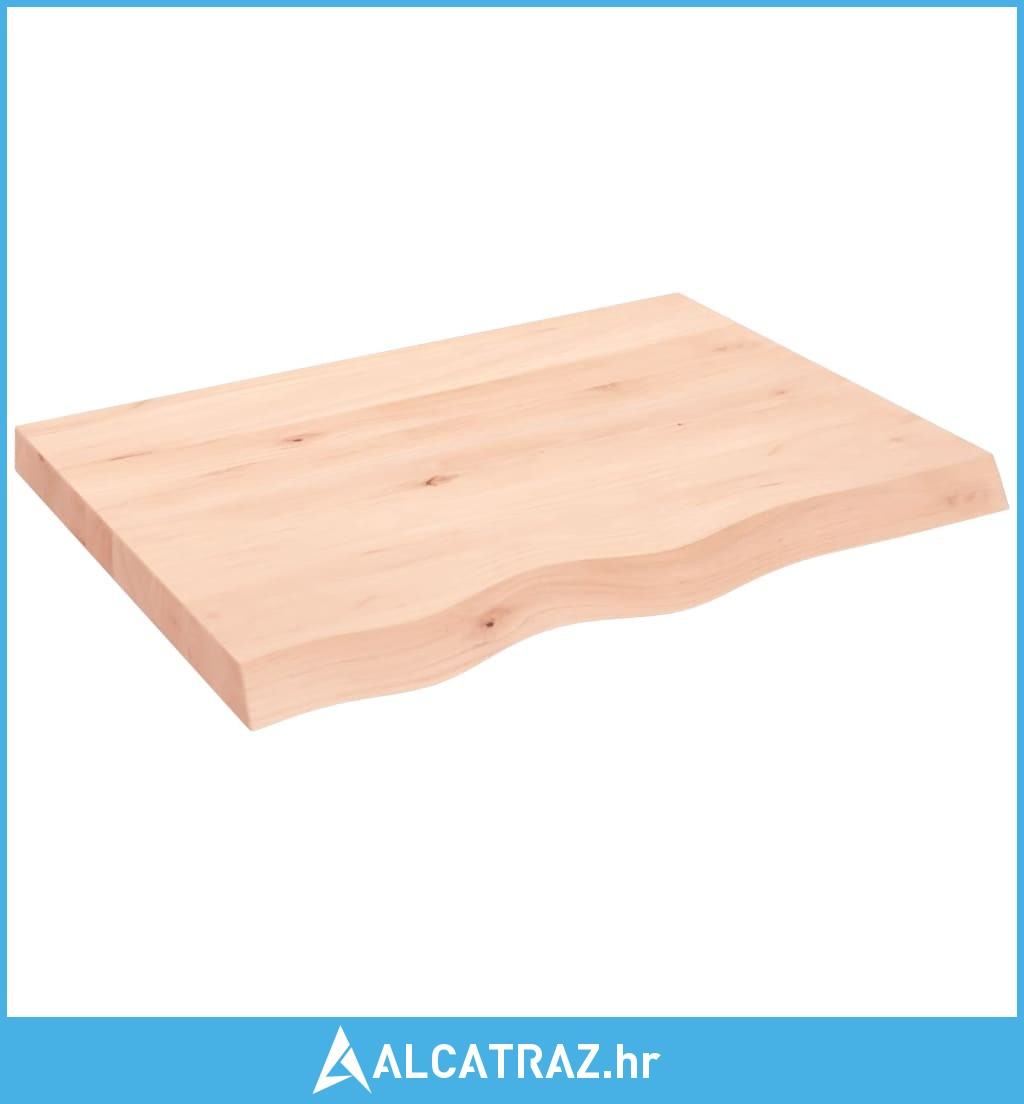 Zidna polica 80 x 60 x (2 - 6) cm neobrađena masivna hrastovina - NOVO