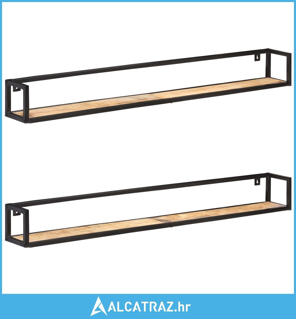 Zidne police 2 kom 160 cm od grubog drva manga - NOVO