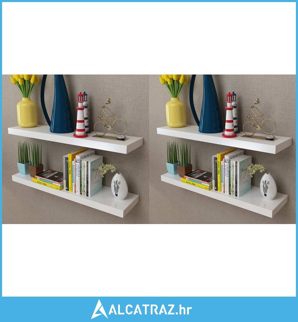 Zidne police 4 kom bijele 80 cm - NOVO