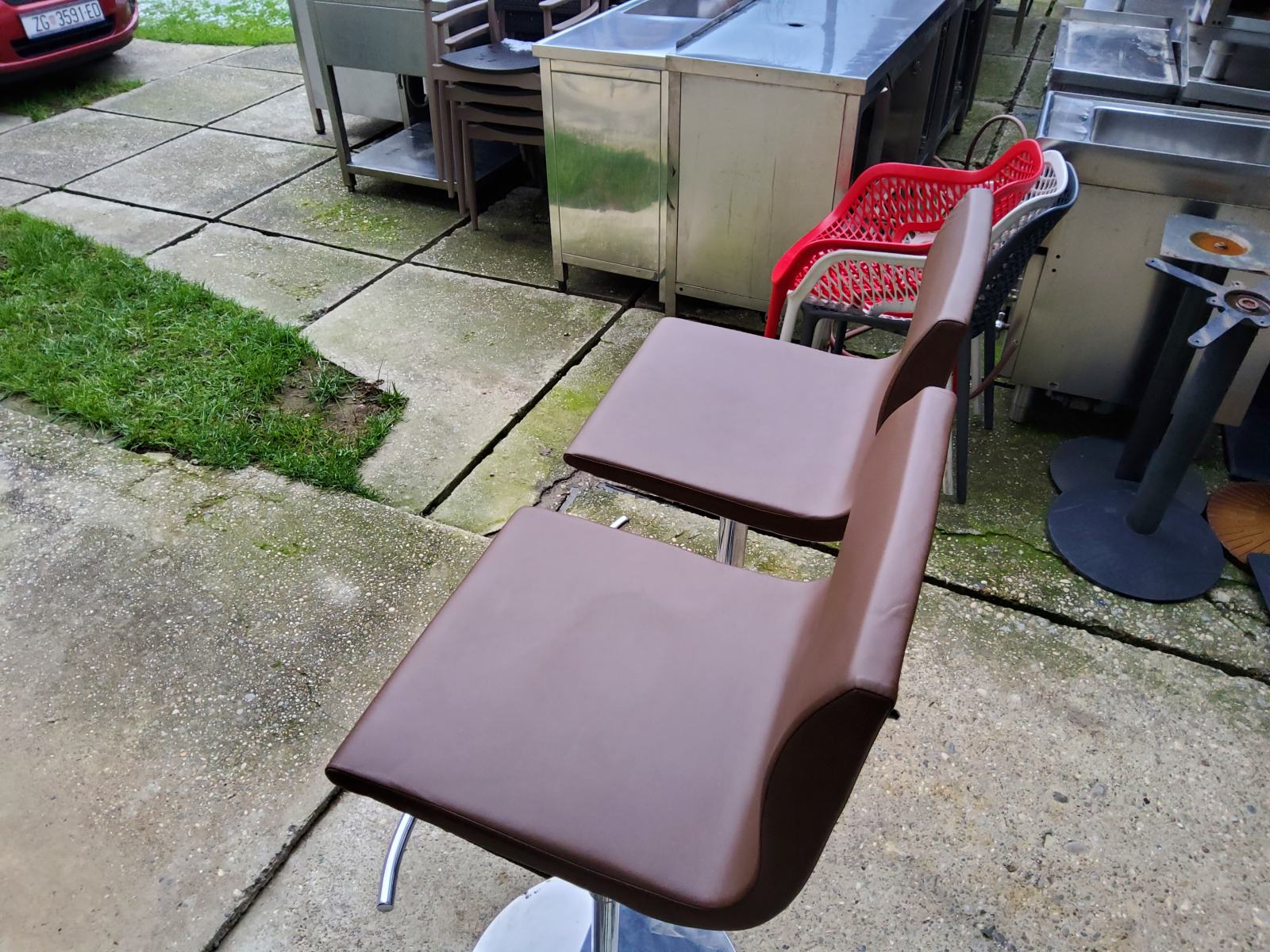 Jedinstvene dizajnerske visoke barske podesive stolice 14 kom