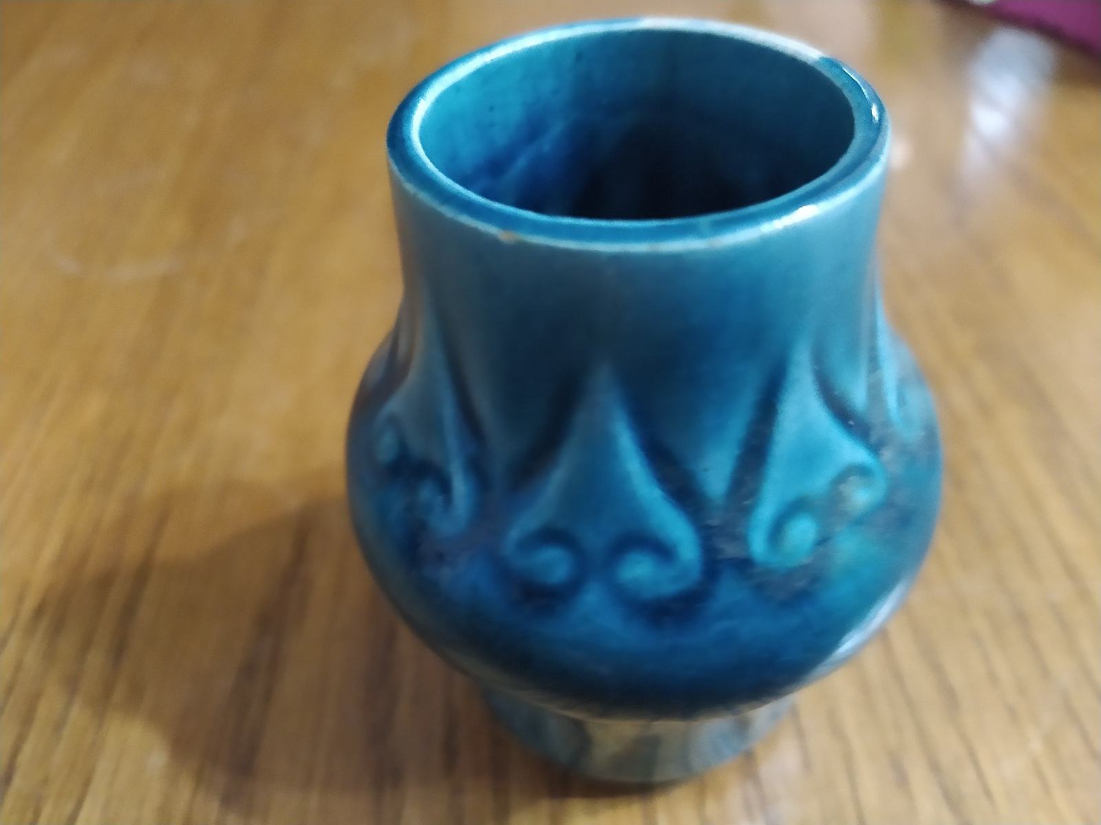 mini plava vaza f4*9cm