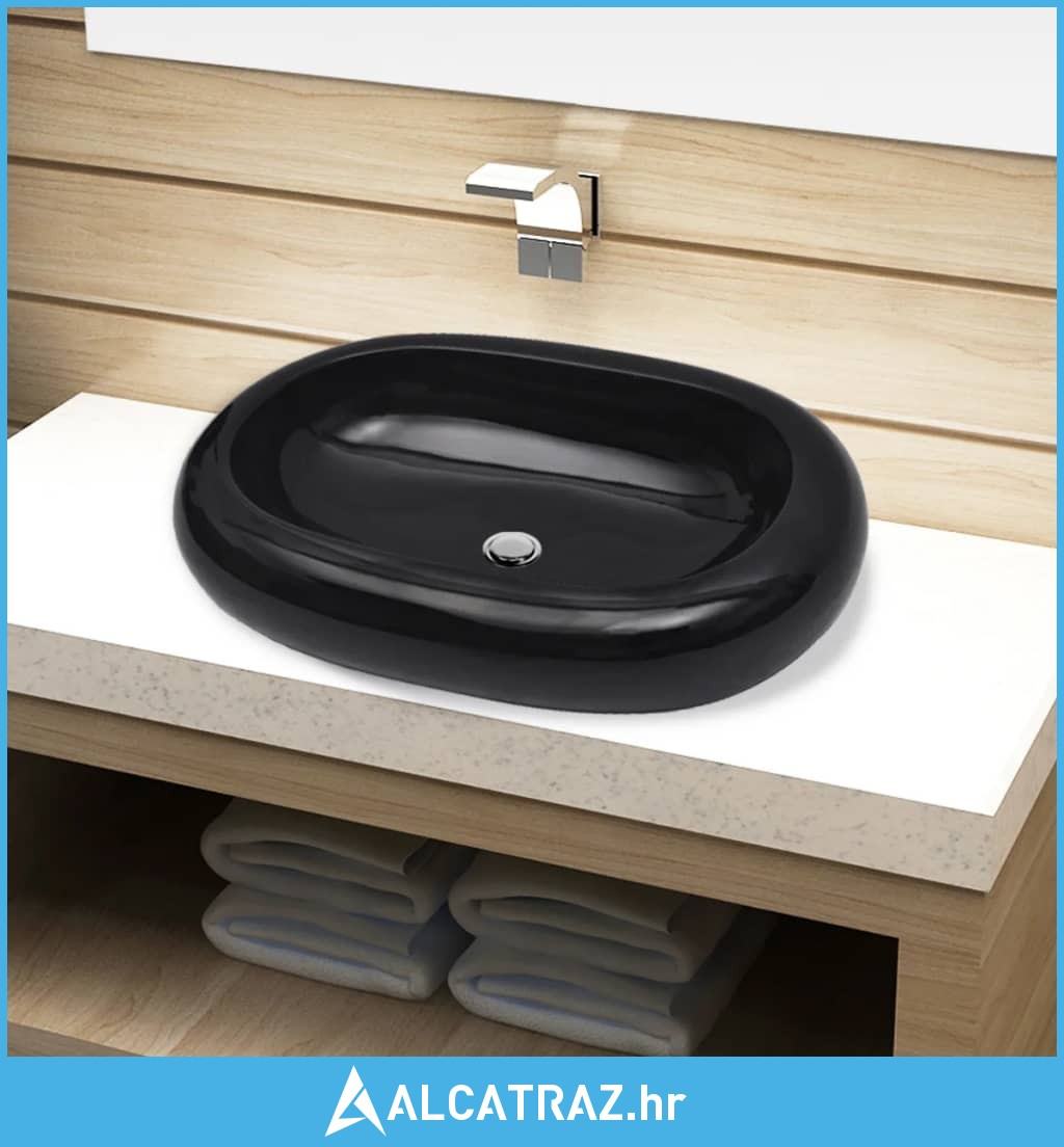 Keramički Umivaonik Crni Ovalni - NOVO