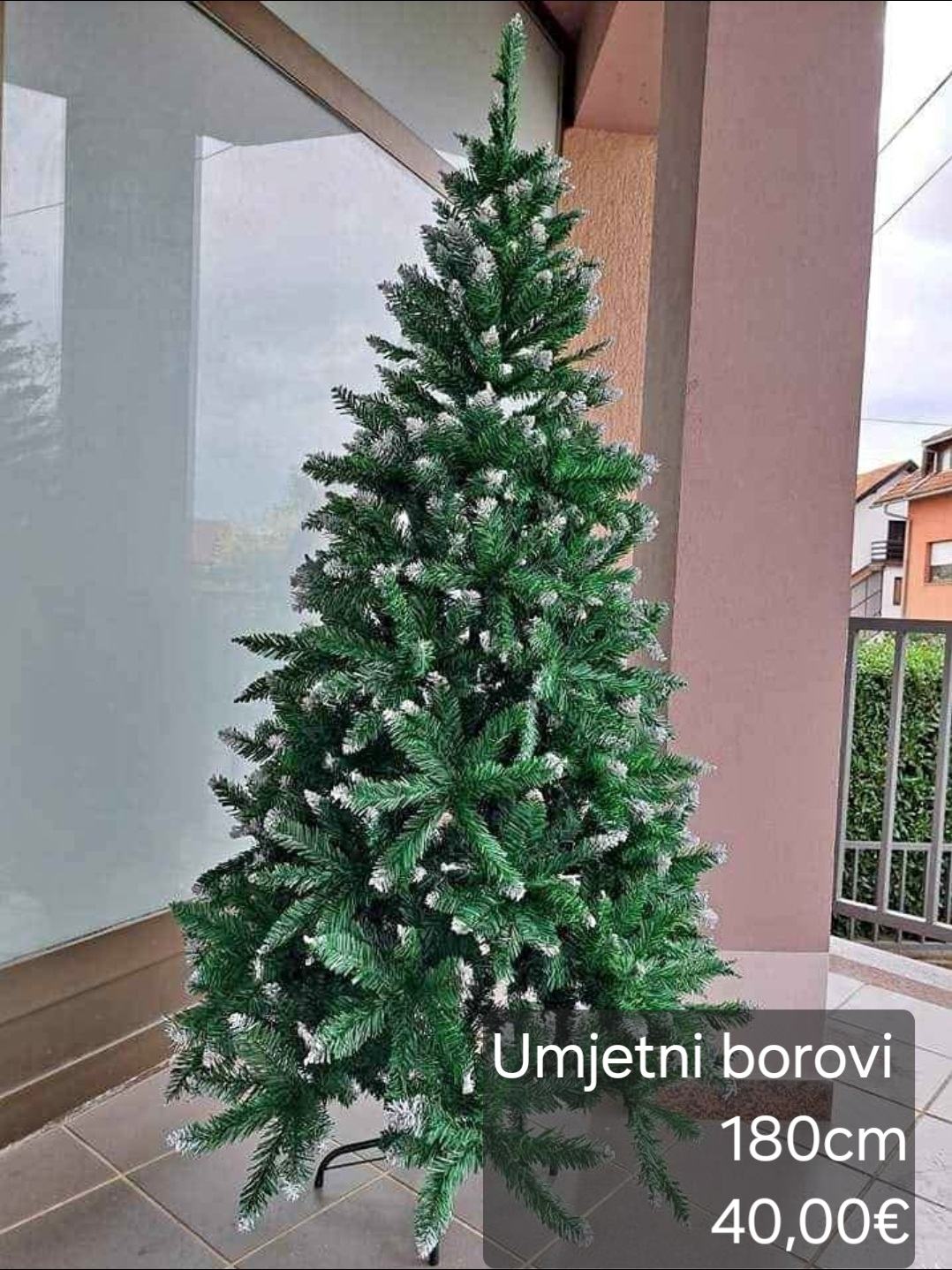 UMJETNI BOR VISINE 180CM, S METALNIM POSTOLJEM