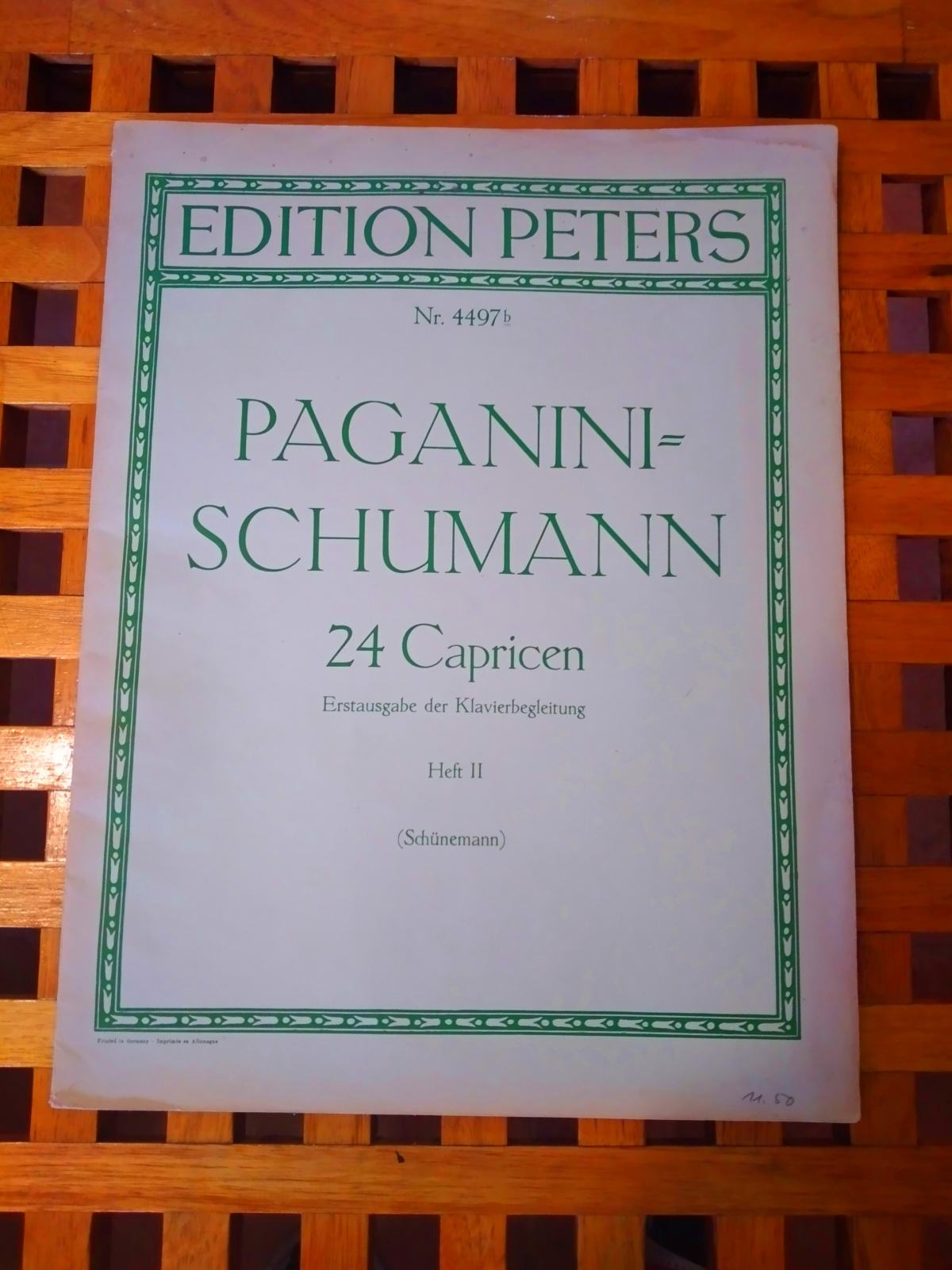STARE NOTE PAGANINI = SCHUMANN 24 CAPRICEN LEPZIG