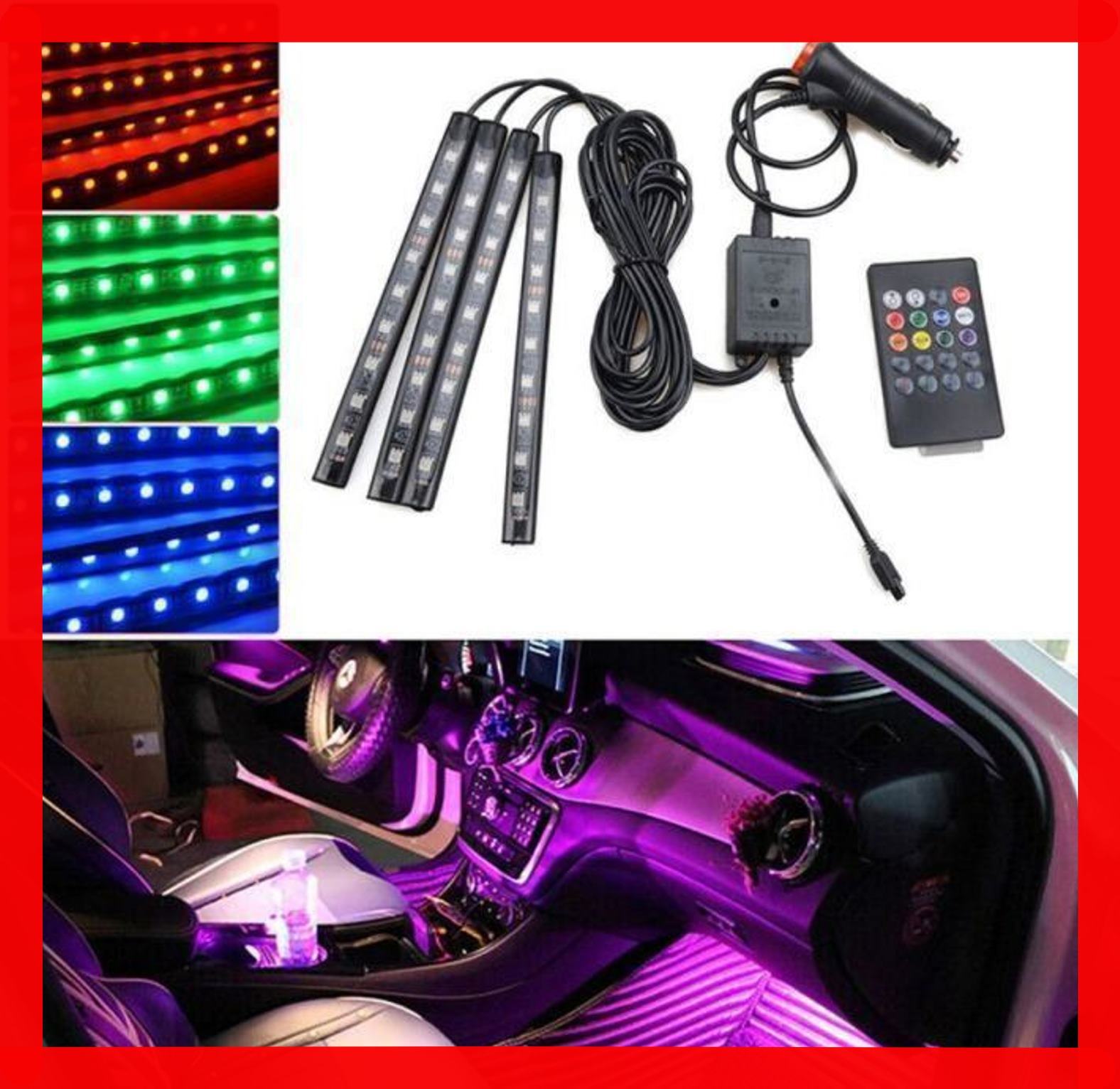 ☀ 4 X 9 LED SVJETLA ZA AUTO + DALJINSKI ☀