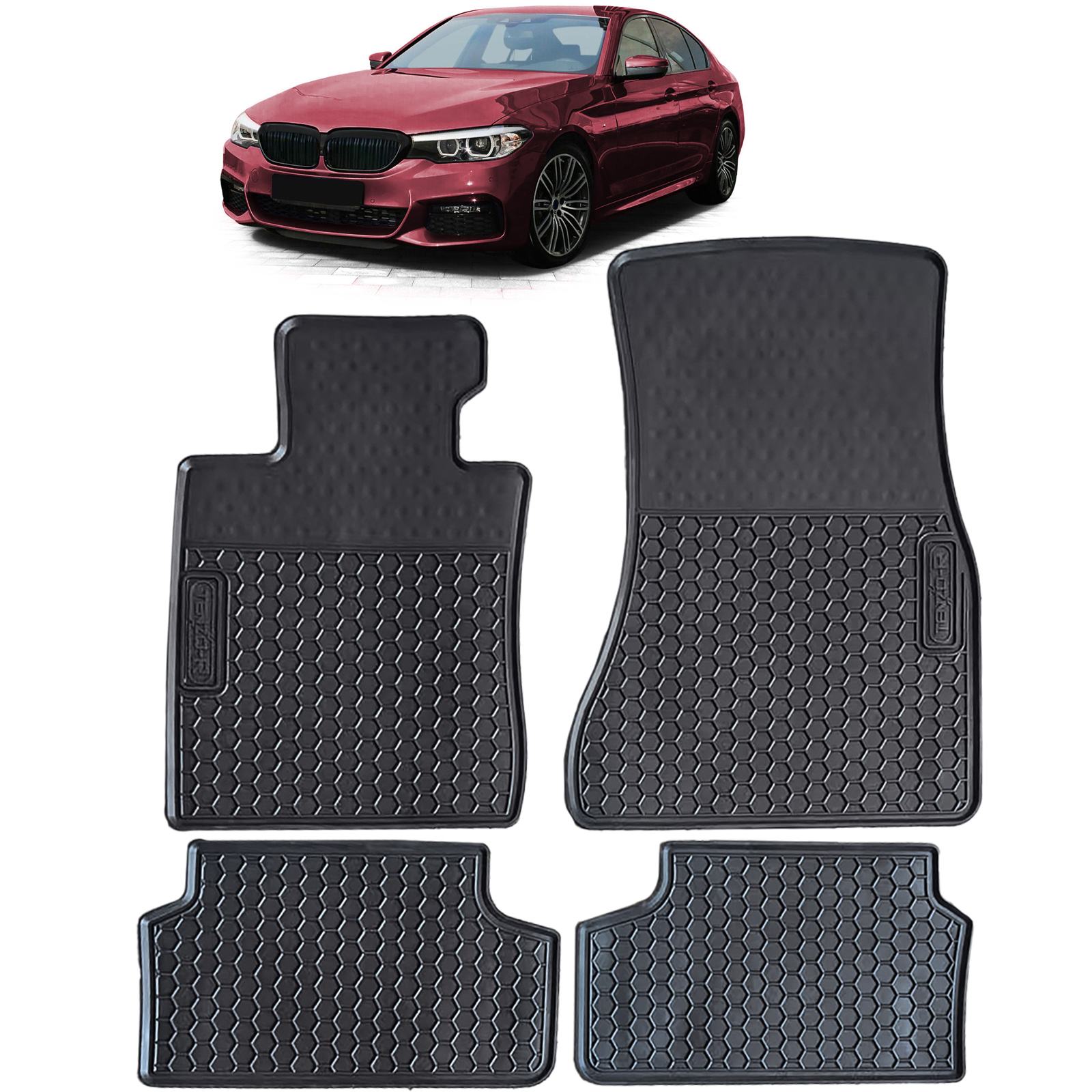 BMW 5 G30 G31 od 17 Gumeni podni tepisi Crni Premium Set