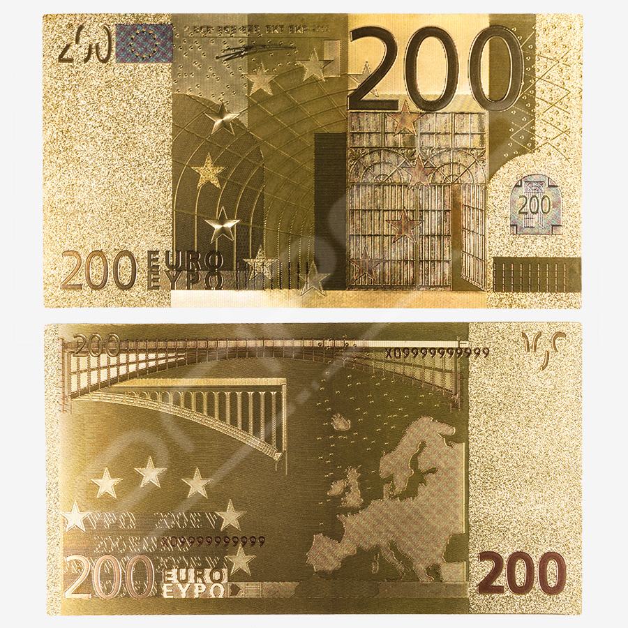 0 Zlatna Euro novčanica, 200 Eura
