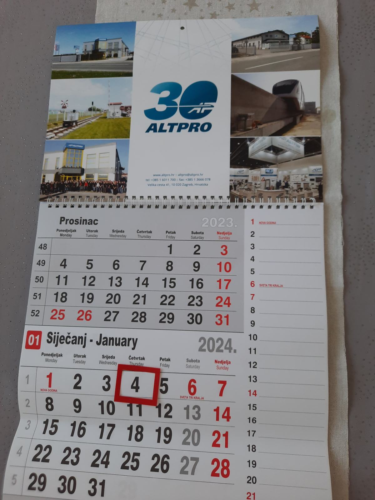 Novi kalendar za 2024
