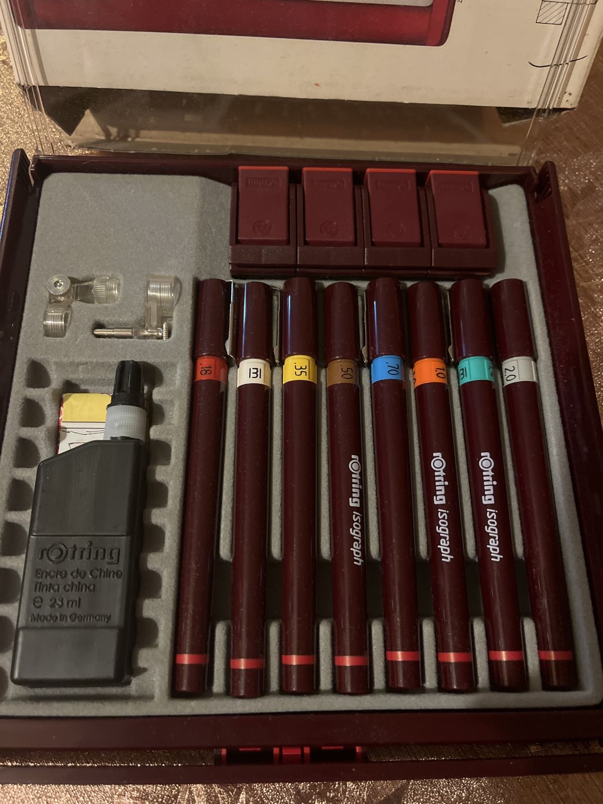 ROTRING ISOGRAPH RAPIDOGRAFI SET 8 NEKORIŠTENIH