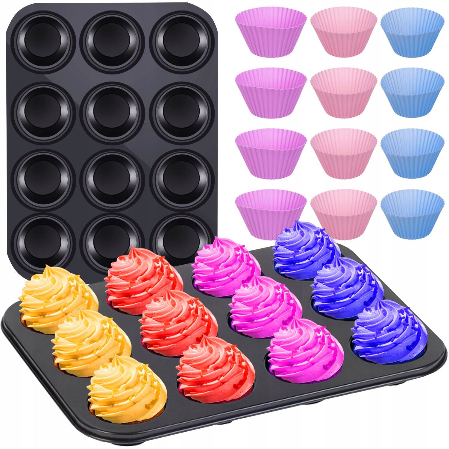 Teflon Baker + 12 Silikonski modeli pečenja muffina