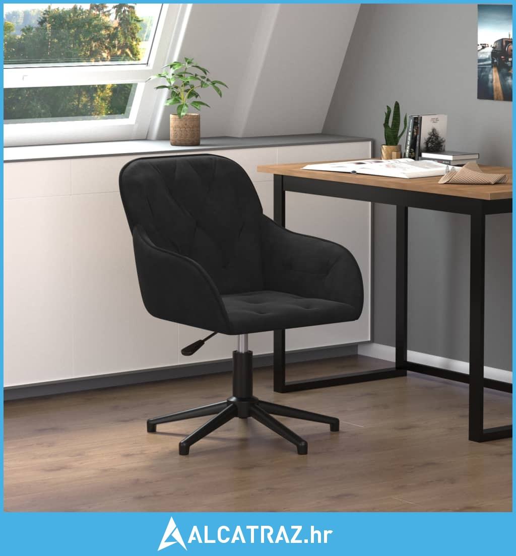 Okretna uredska stolica crna baršunasta - NOVO