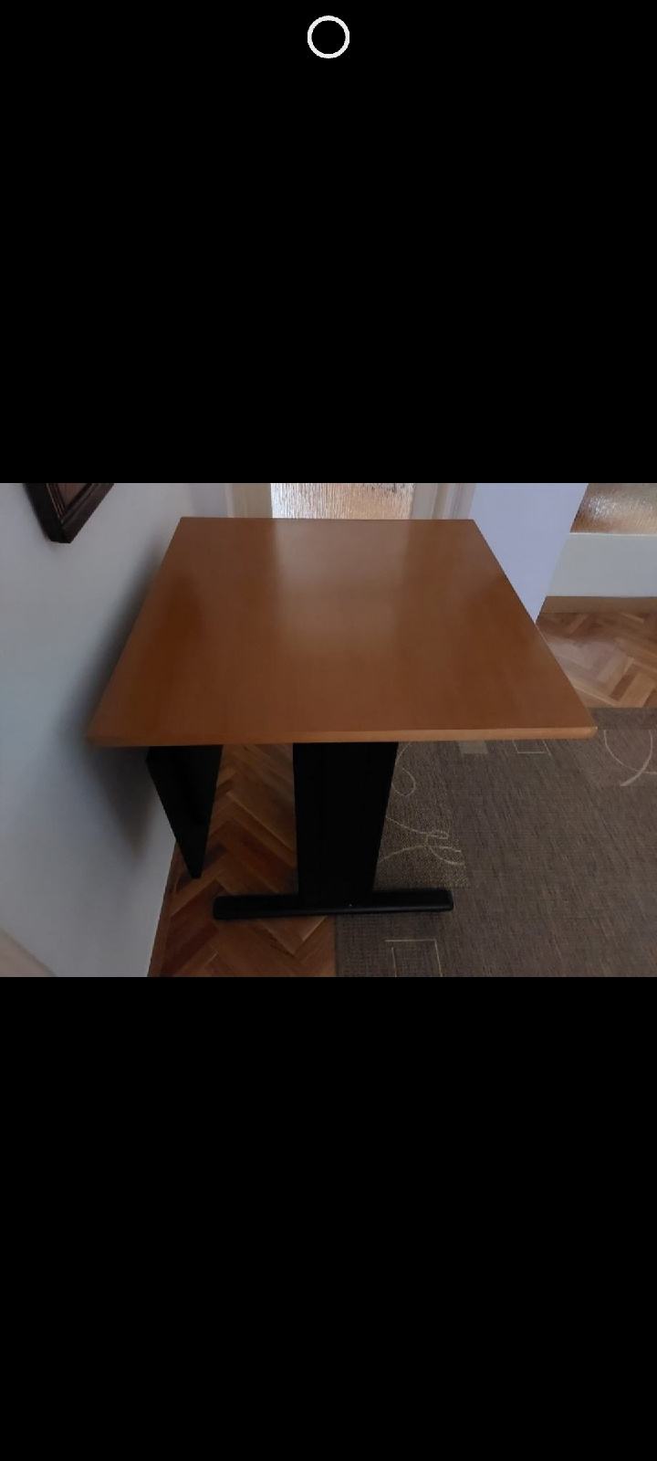 Radni stol TVIN, ploča pravi furnir 80x80, metalne noge