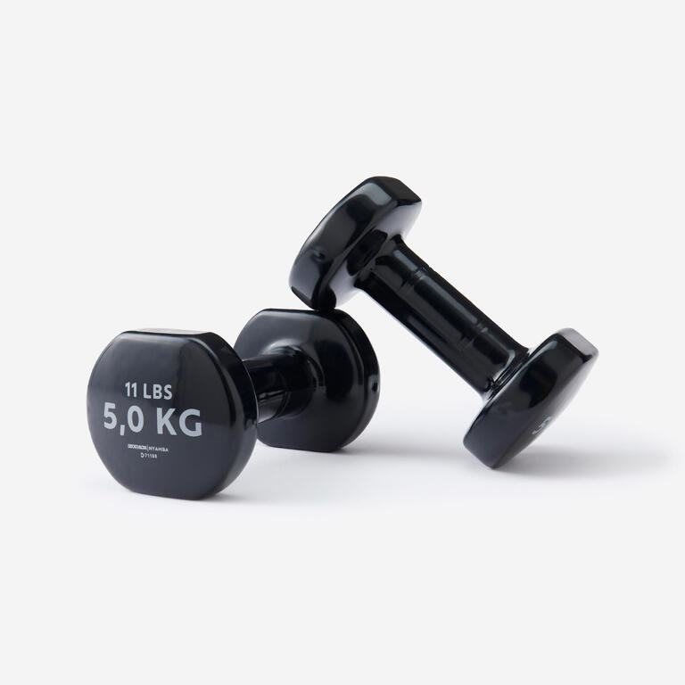 Bučice za fitnes 2 x 5 kg crne