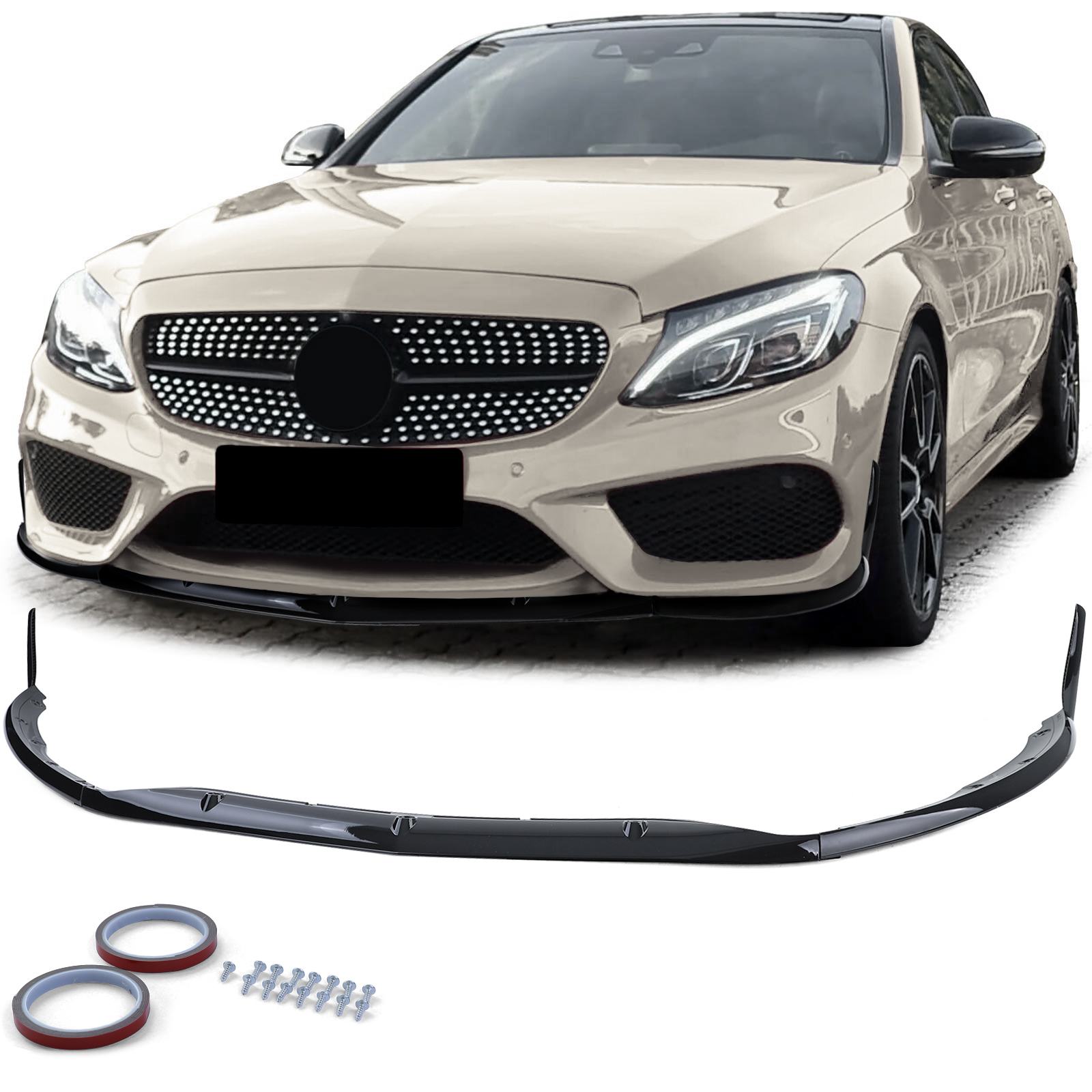 Prednji spojler sportskog izgleda crni za Mercedes C W205 S205 14-21