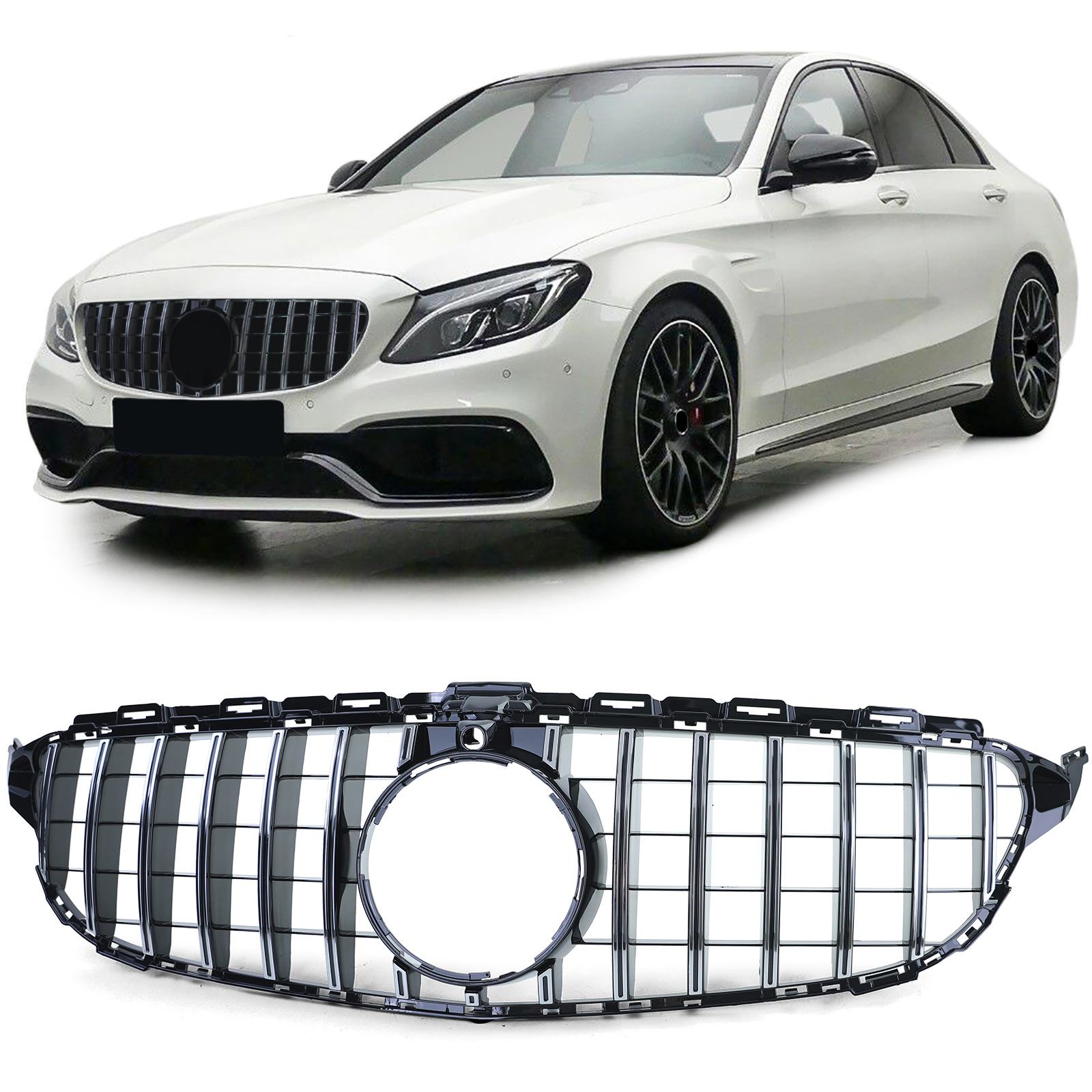 Sportska rešetka crni sjaj krom za Mercedes C Klasa W205 S205 14-18